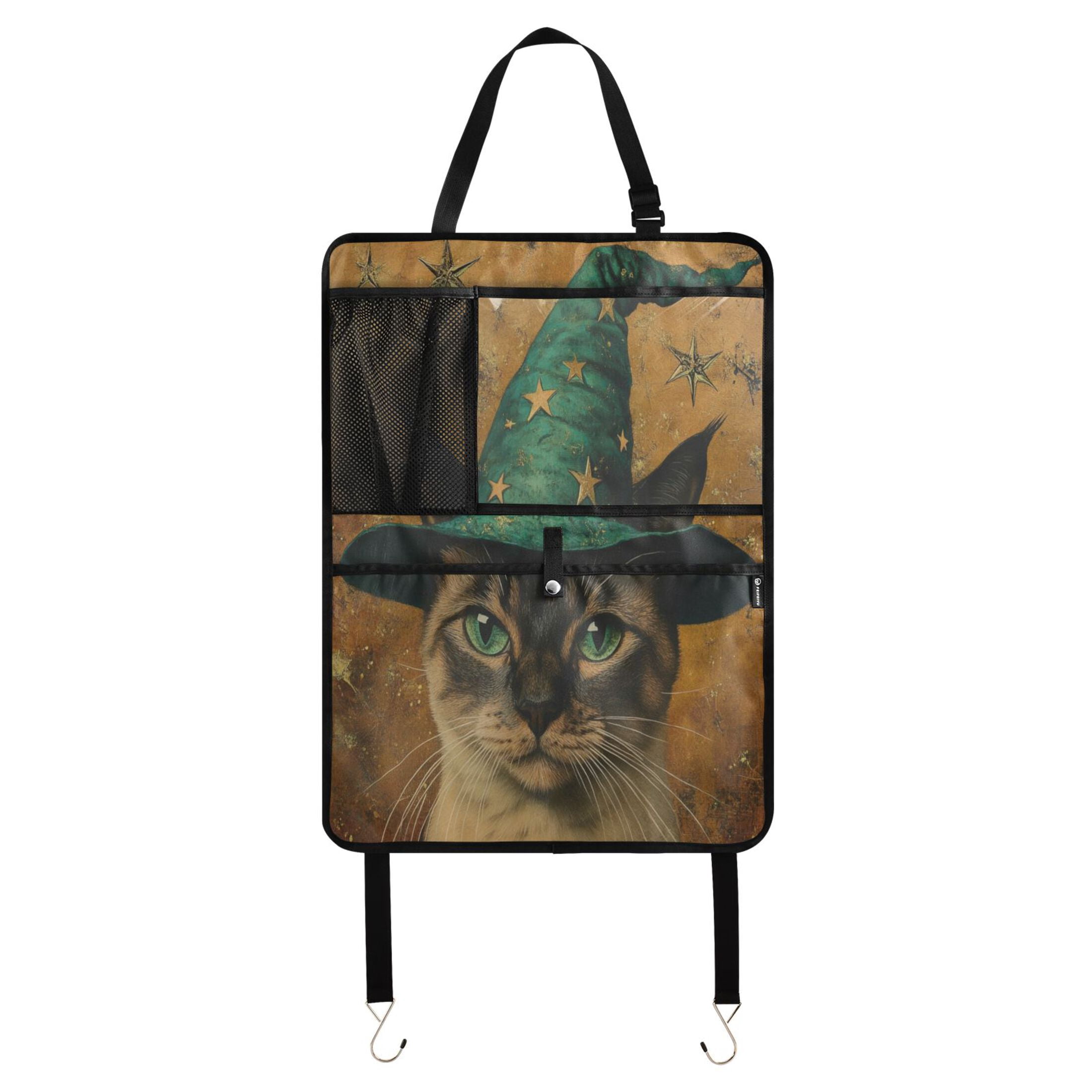 Qxltty Bengal Cat Car Seat Back Protectors with 3 Pocket Storage Bag ...