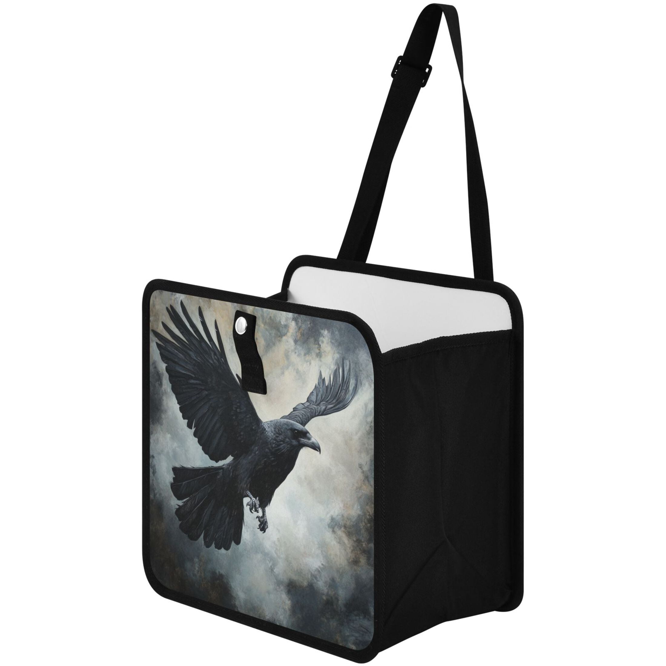 Qxltty Black Bird Car Dumpster Collapsible Rear Seat Suspension Trash for Front Seat Center ...