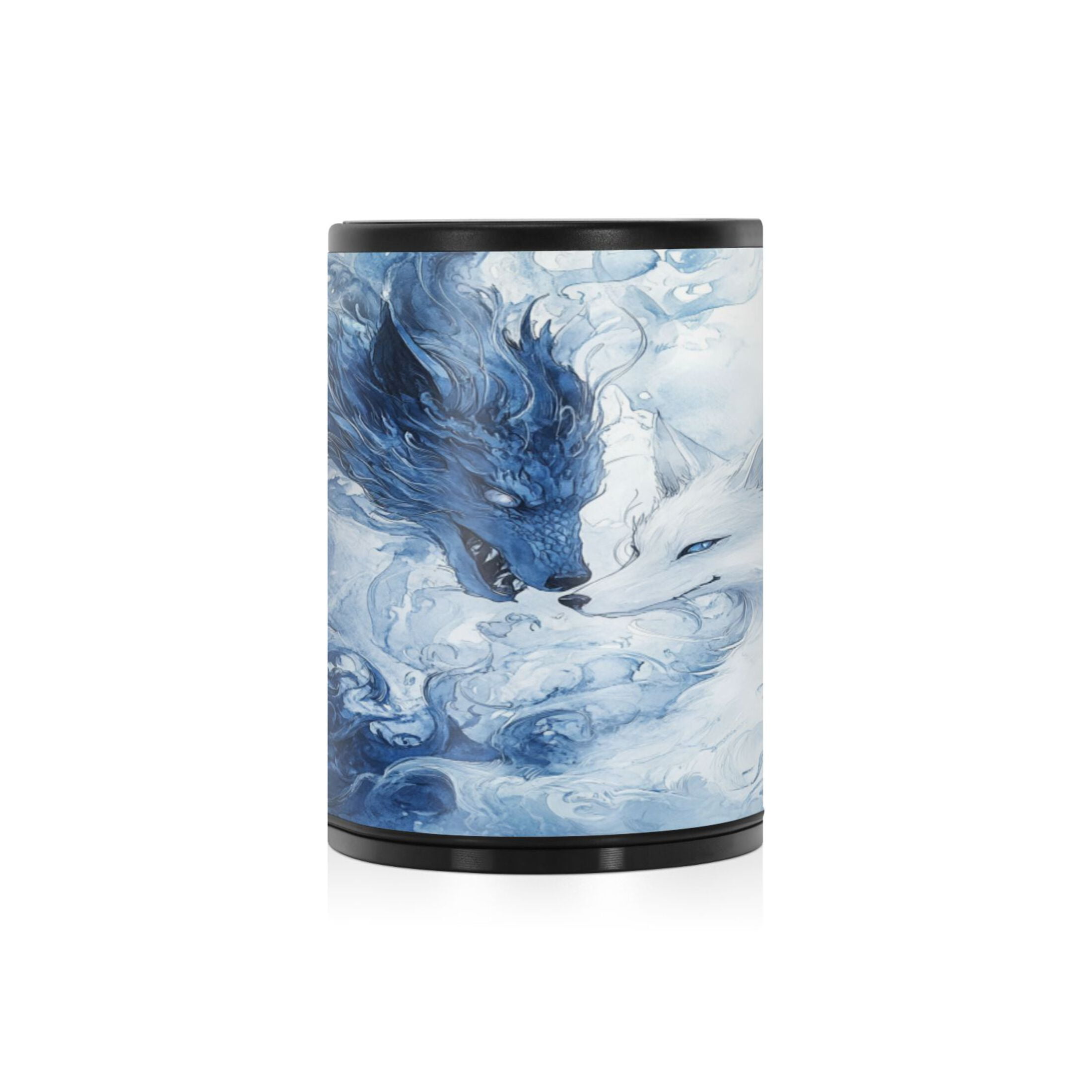 Qxltty Blue Dragon and Fox Car Ashtray Press Spring-loaded Switch for ...