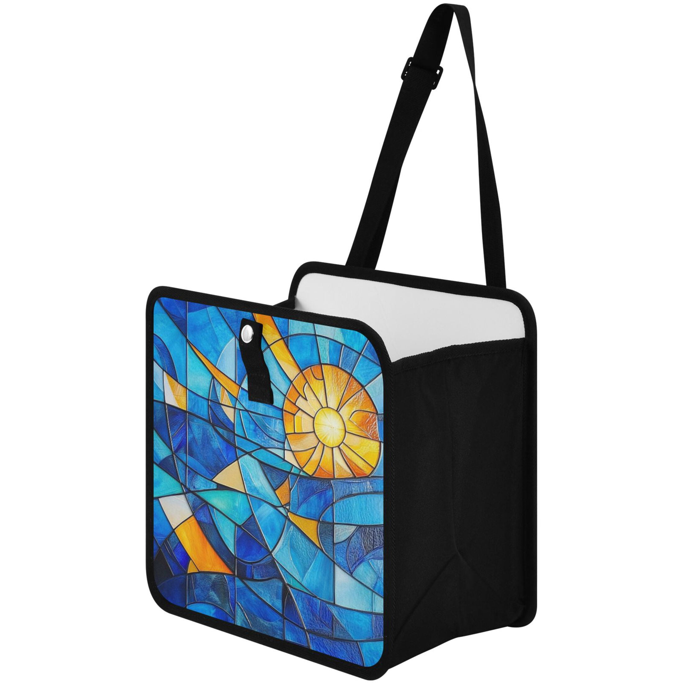 Qxltty Blue Glass Sun Pattern Car Dumpster Collapsible Rear Seat ...