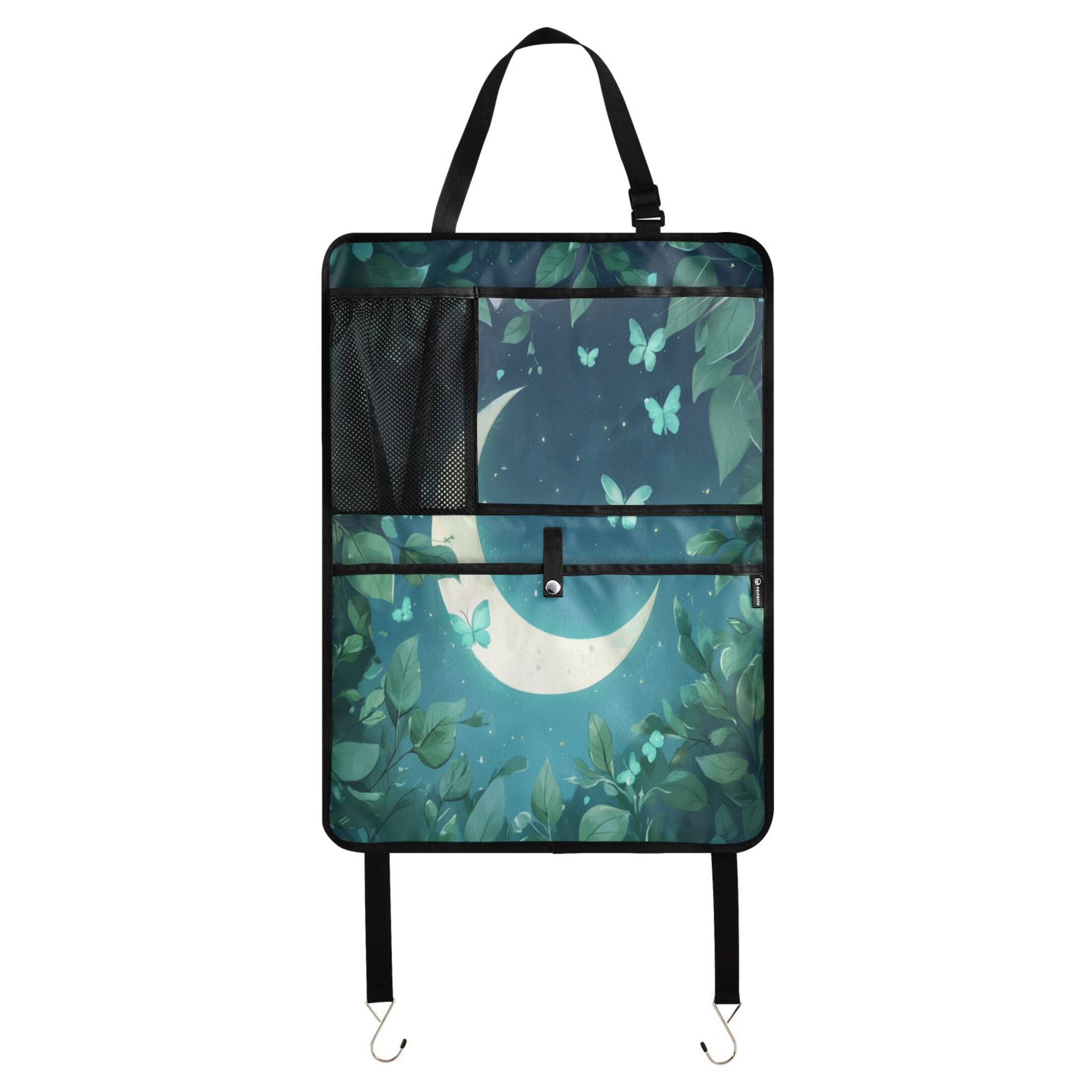 Qxltty Butterfly Around The Moon Car Seat Back Protectors with 3 Pocket ...