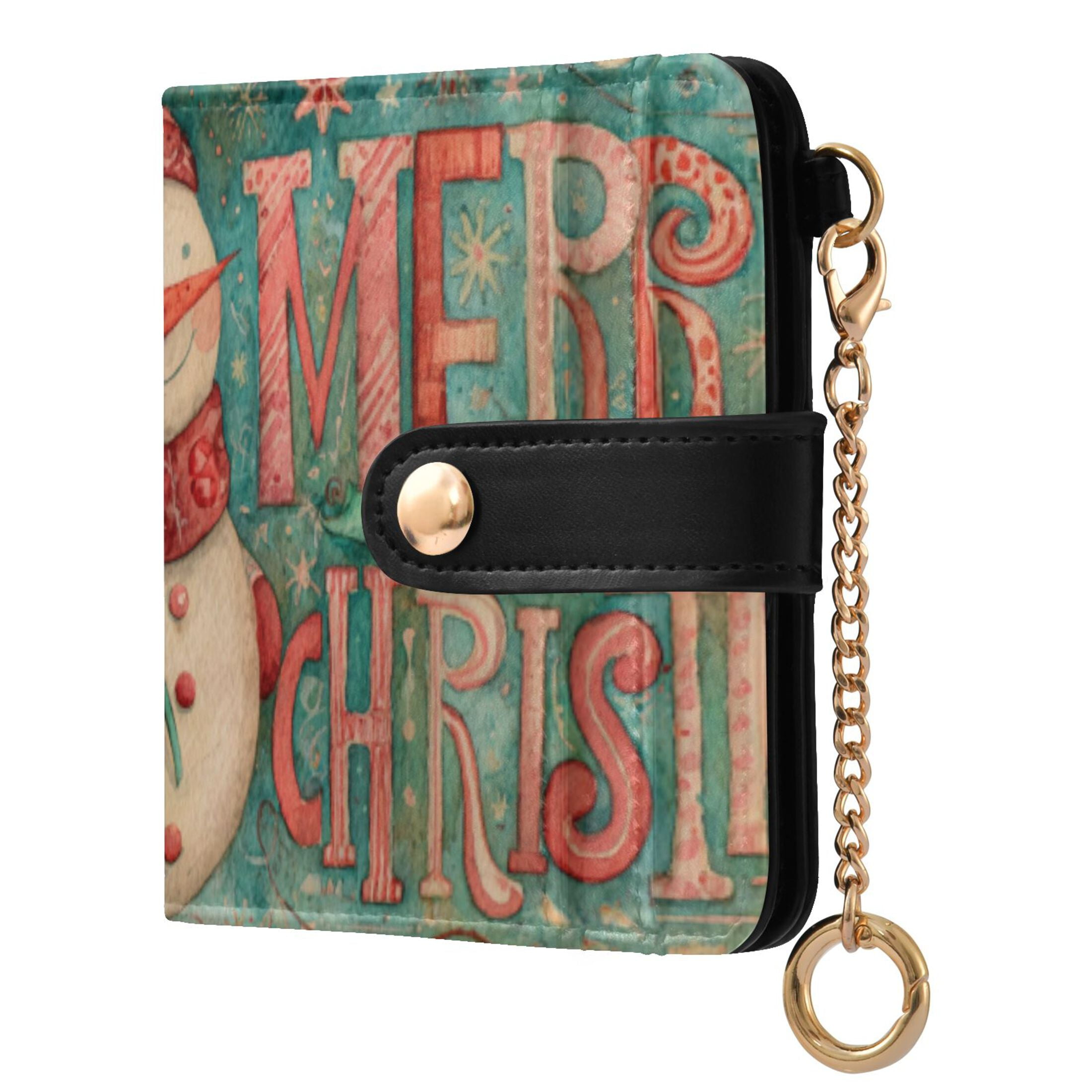 Qxltty Cartoon Snowman Ladies Wallet Rfid Slim Thin Compact Credit Card ...