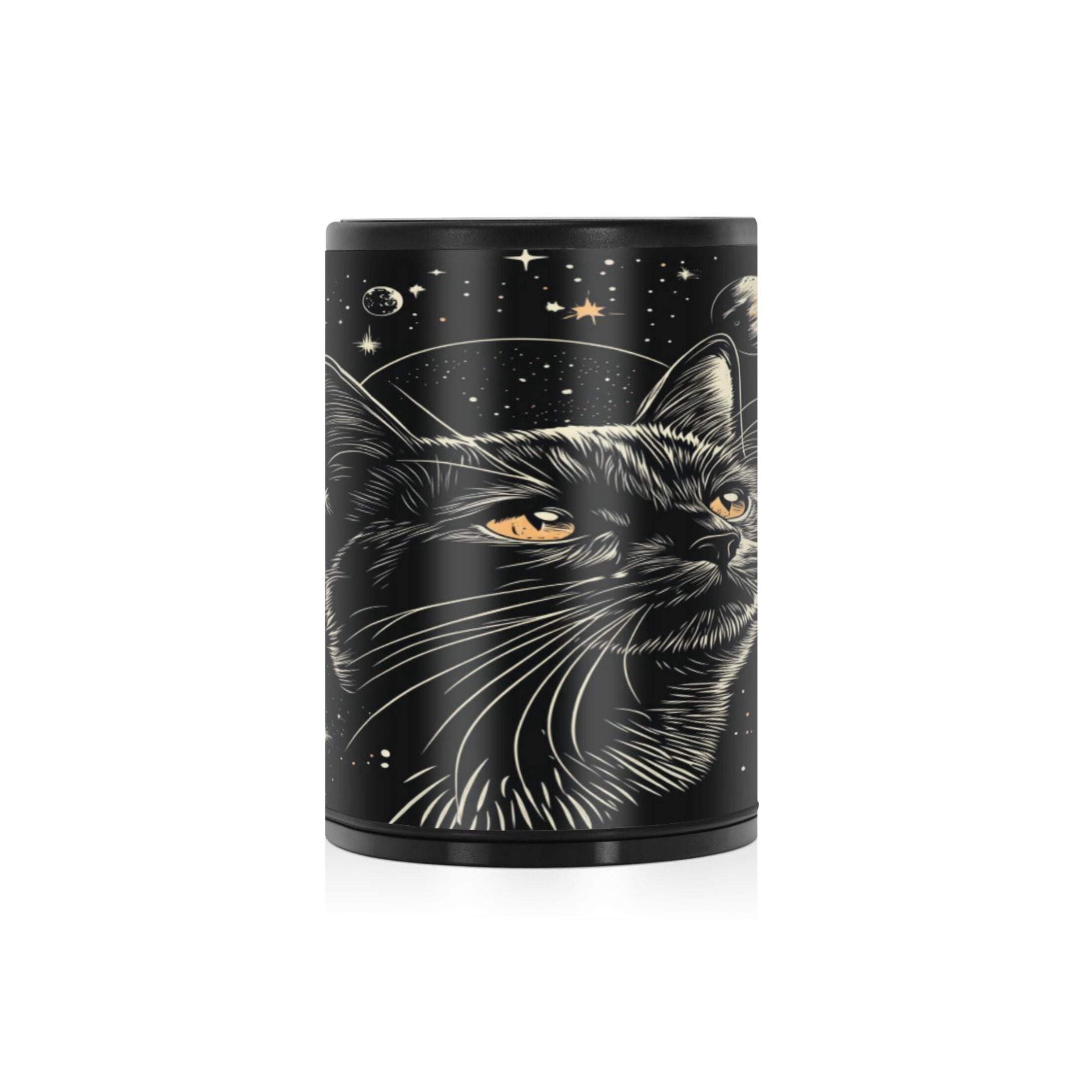 Qxltty Cat in Space Pattern Car Ashtray Press Spring-loaded Switch for ...