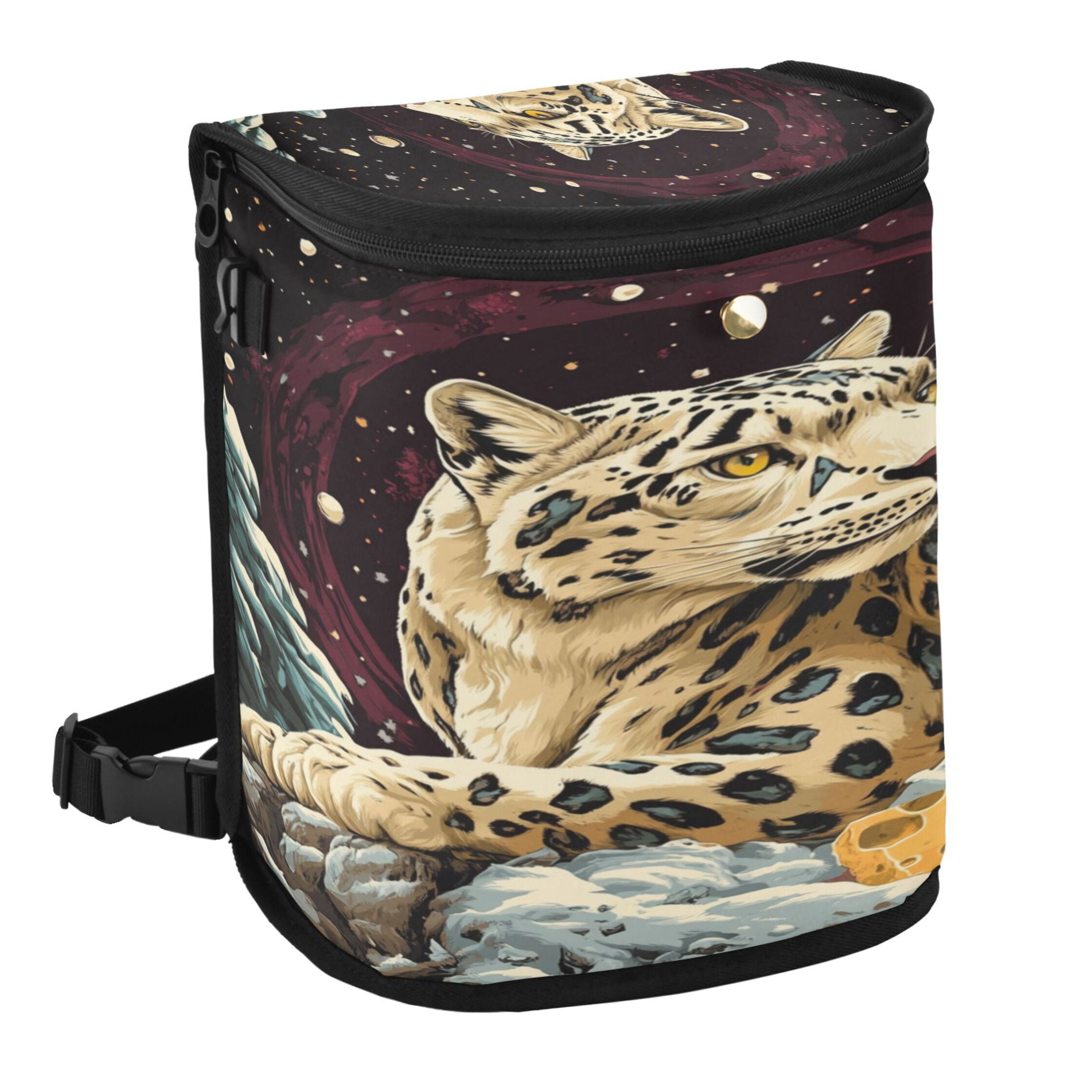 Qxltty Cheese Snow Leopard Illustration Car Trash Can with Lid Vehicle ...