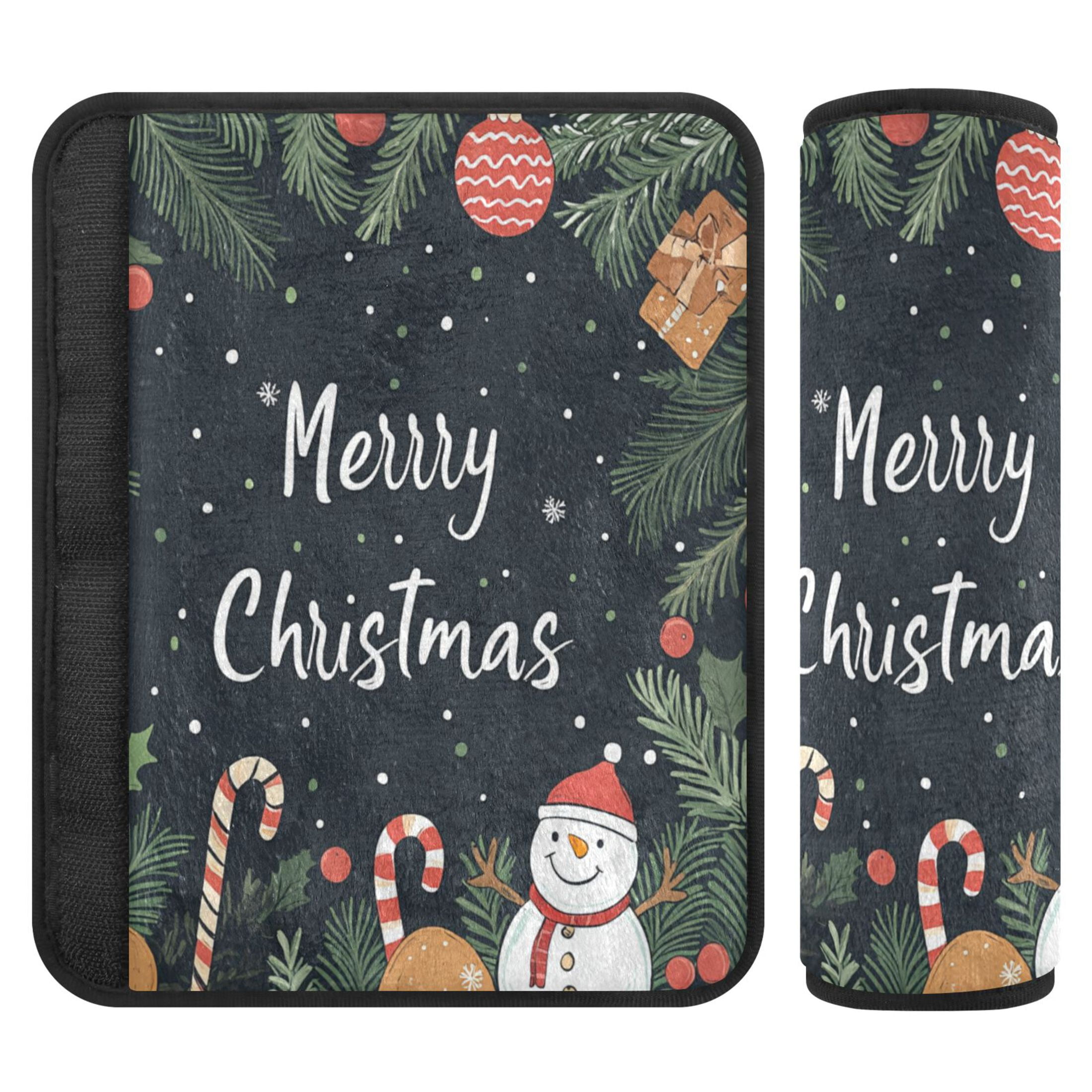Qxltty Christmas Card Pattern Car Seat Strap Pads are Soft and Snug ...