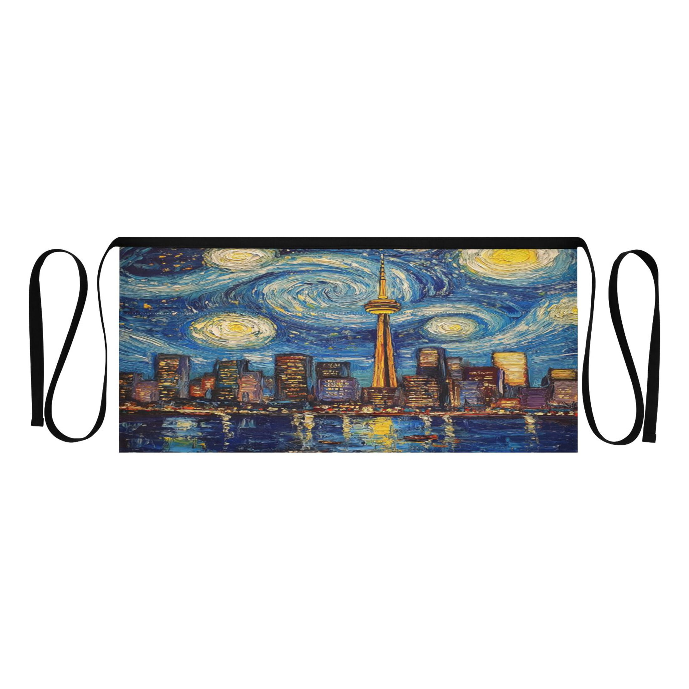 Qxltty City Night View Kitchen Cooking Apron for Women Men with Pockets ...