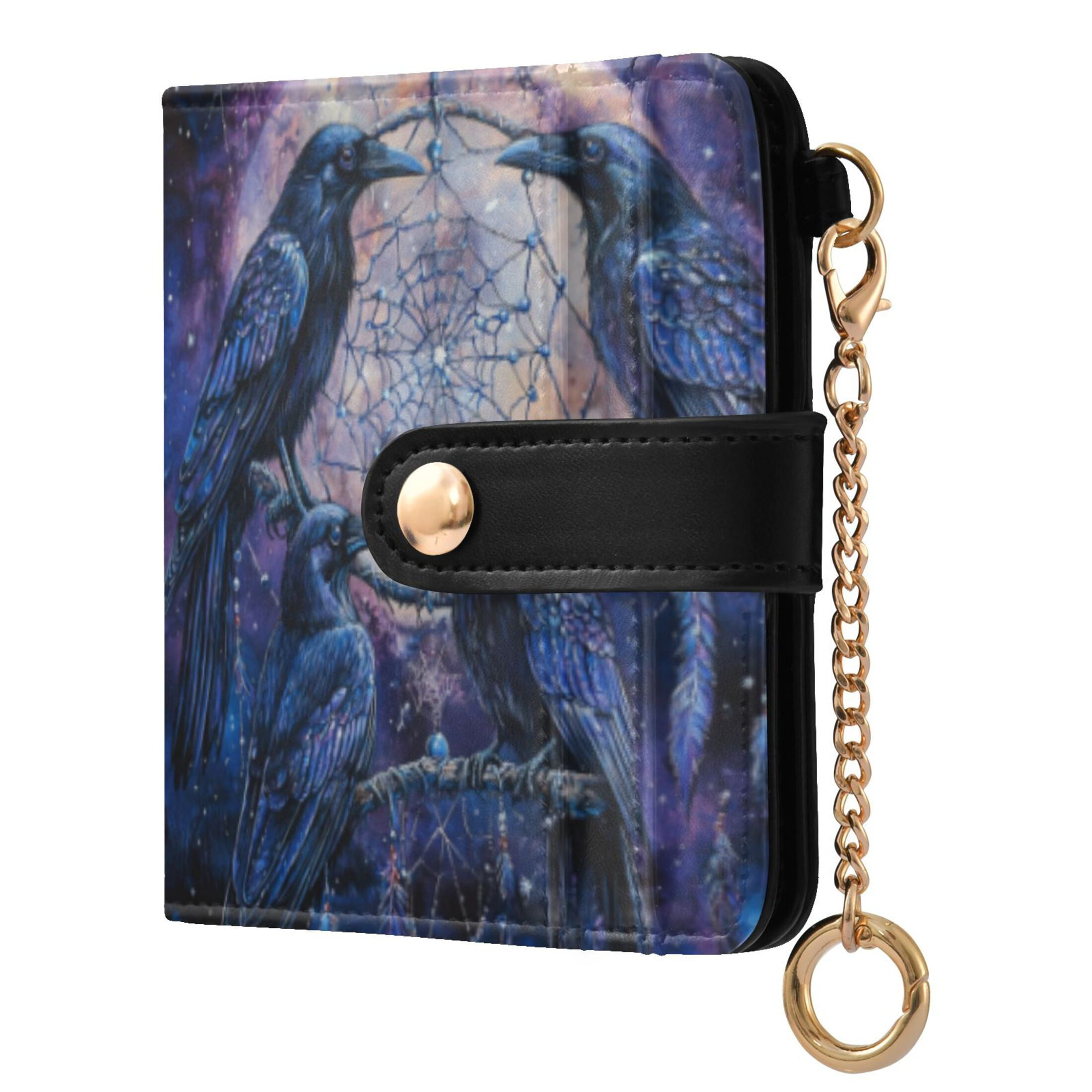Qxltty Cobweb Crow Ladies Wallet Rfid Slim Thin Compact Credit Card ...