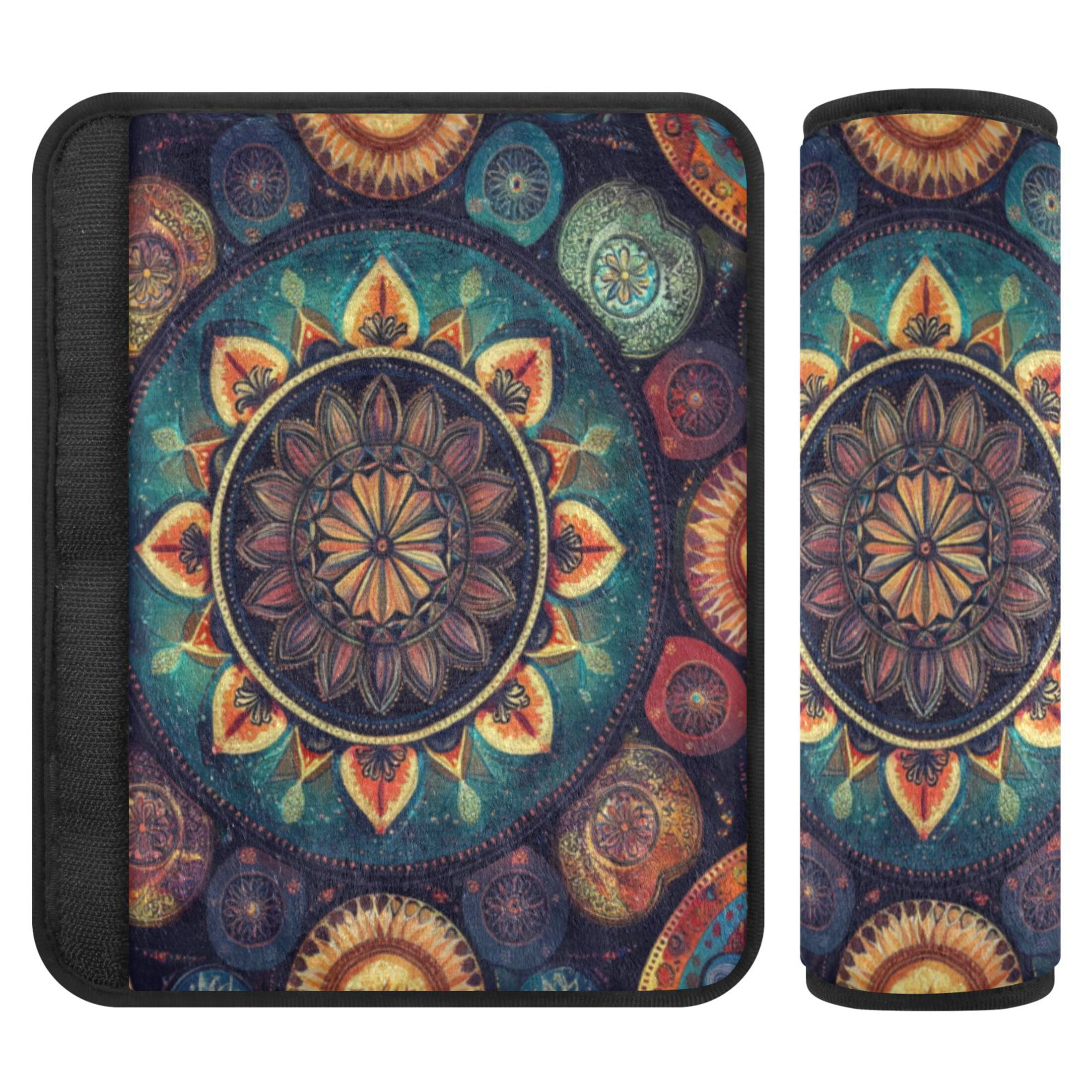 Qxltty Colorful Boho Patterns Car Seat Strap Pads are Soft and Snug ...