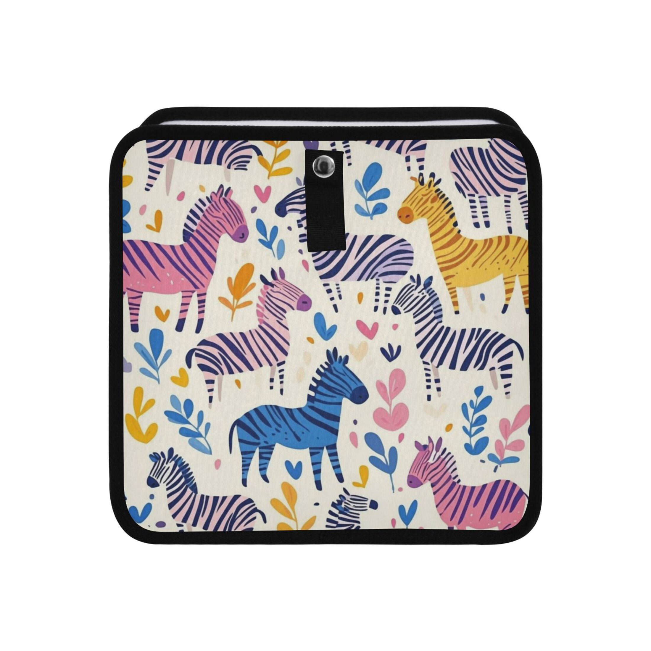 Qxltty Colorful Lovely Zebra Car Dumpster Collapsible Rear Seat Suspension Trash for Front Seat ...