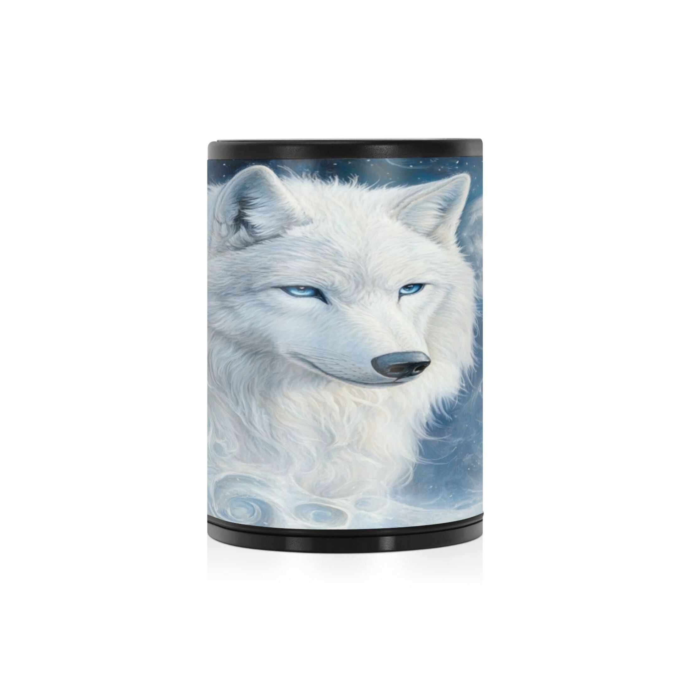 Qxltty Cool White Wolf Car Ashtray Press Spring-loaded Switch for ...