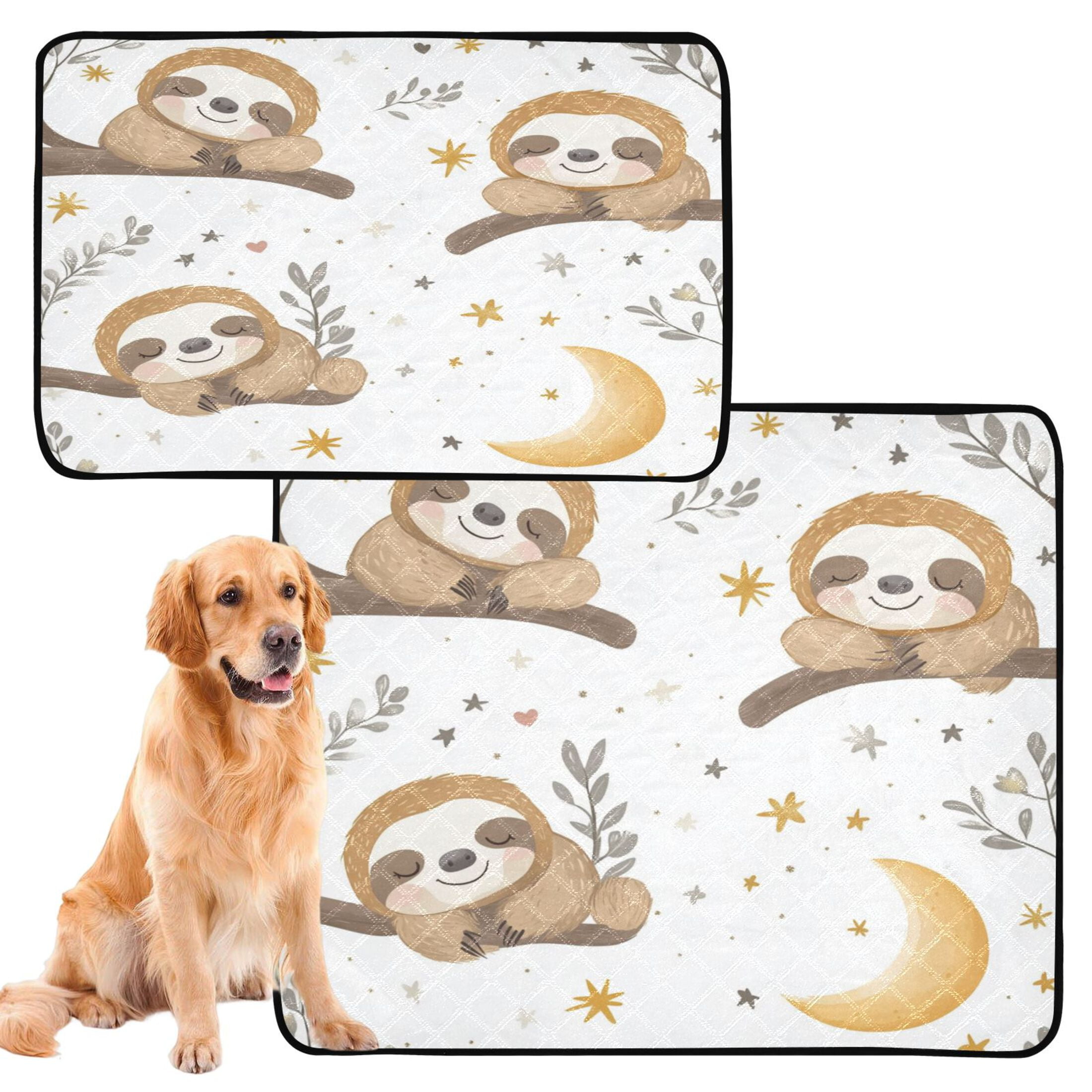 Qxltty Cute Cartoon Sloth Pattern with Moon and Stars Cat litter Pads ...