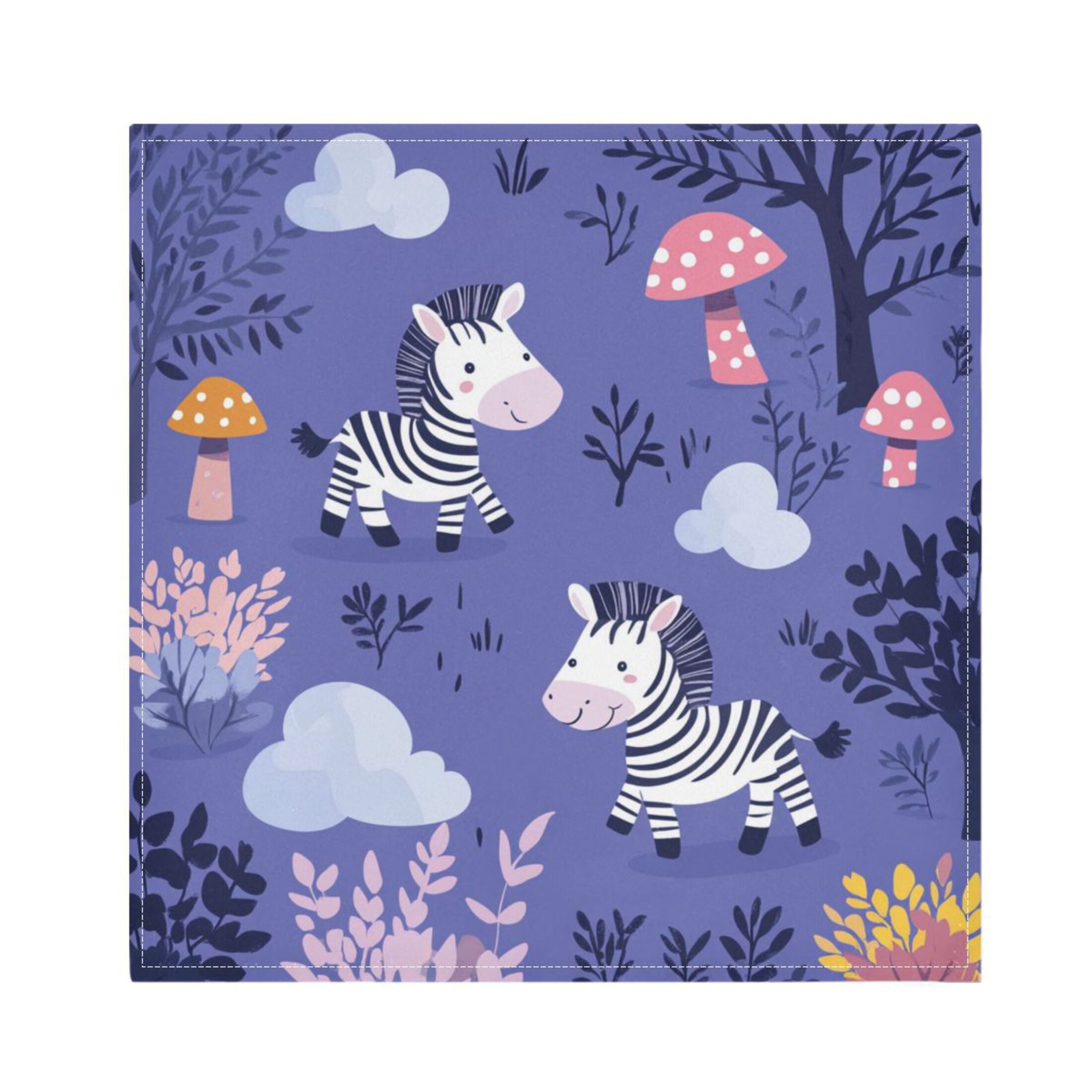 Qxltty Cute Cartoon Zebra Pattern with Purple Background Napkins 20× ...