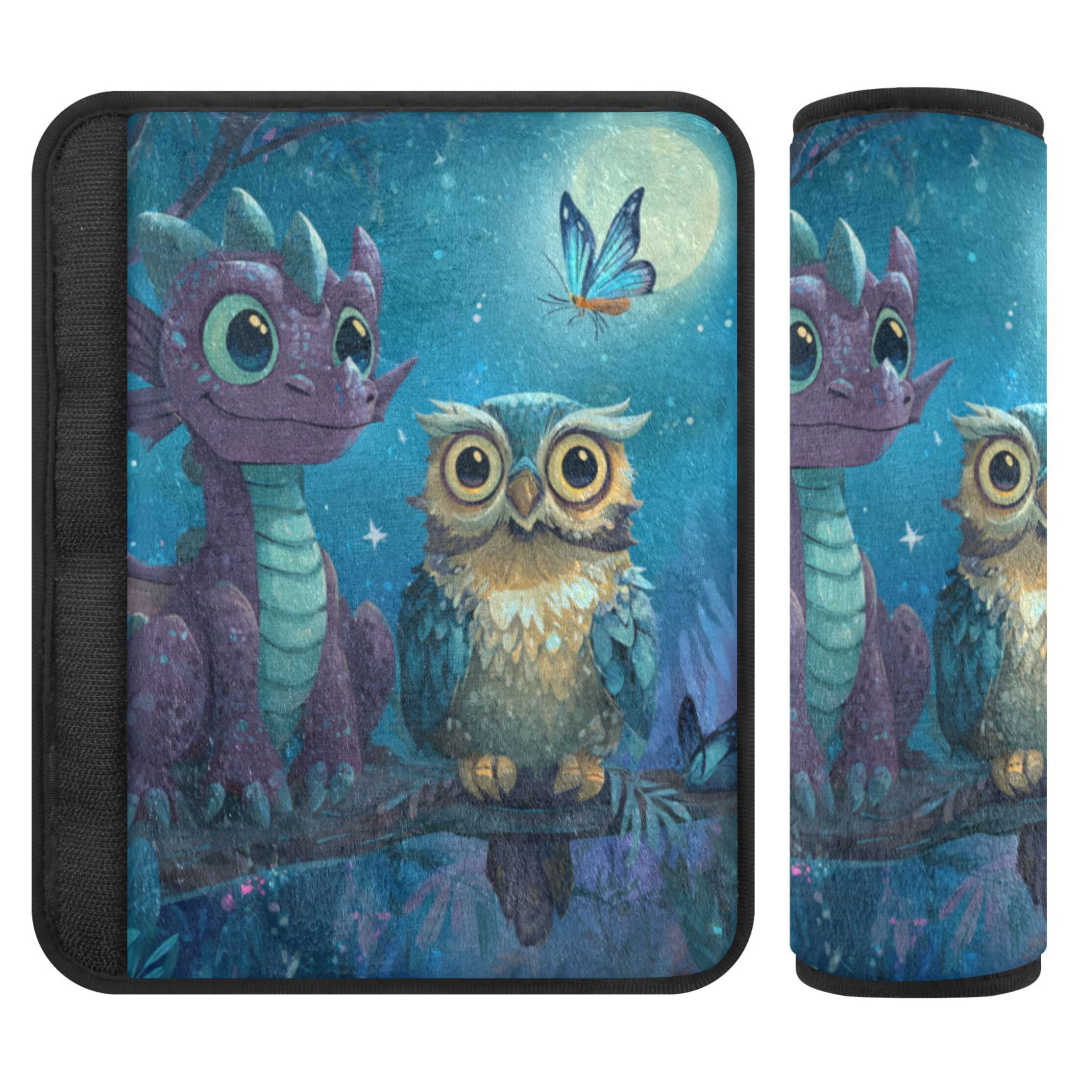 Qxltty Cute Dragon Owl Car Seat Strap Pads are Soft and Snug Fitting ...