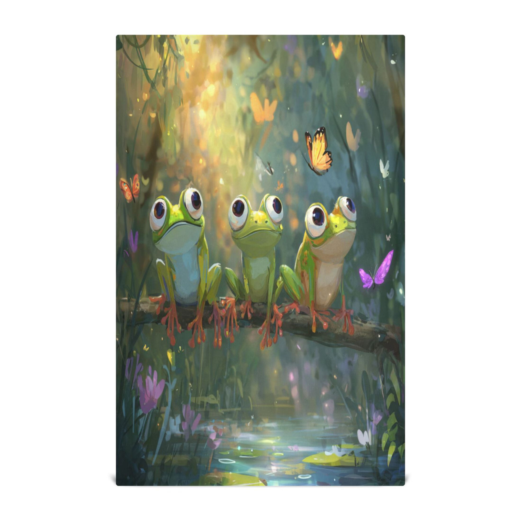 Qxltty Cute Frog Kitchen Towels 28 x 18 Inch Soft Cotton Linen Feel ...