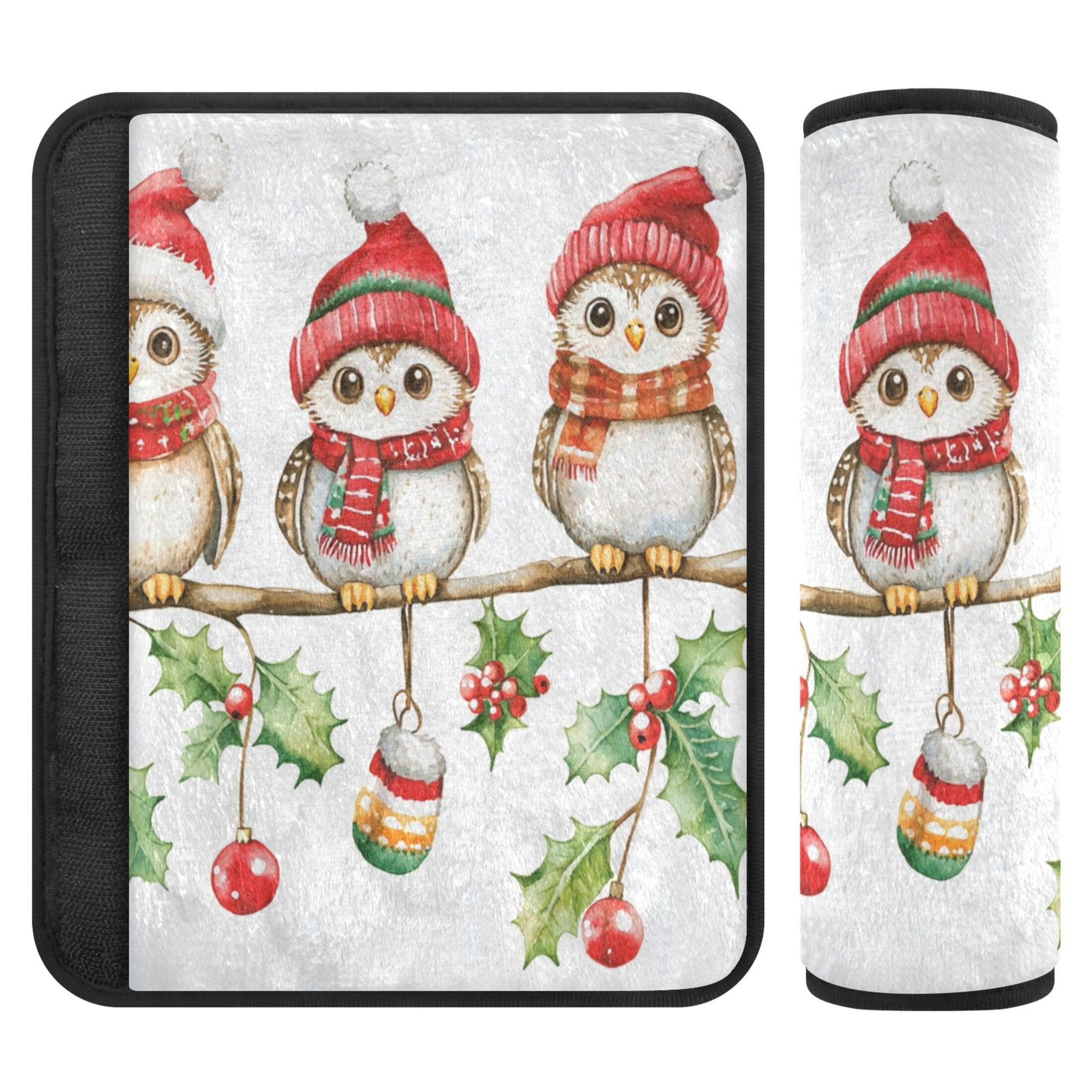 Qxltty Cute Owls Sitting on The Tree Car Seat Strap Pads are Soft and ...