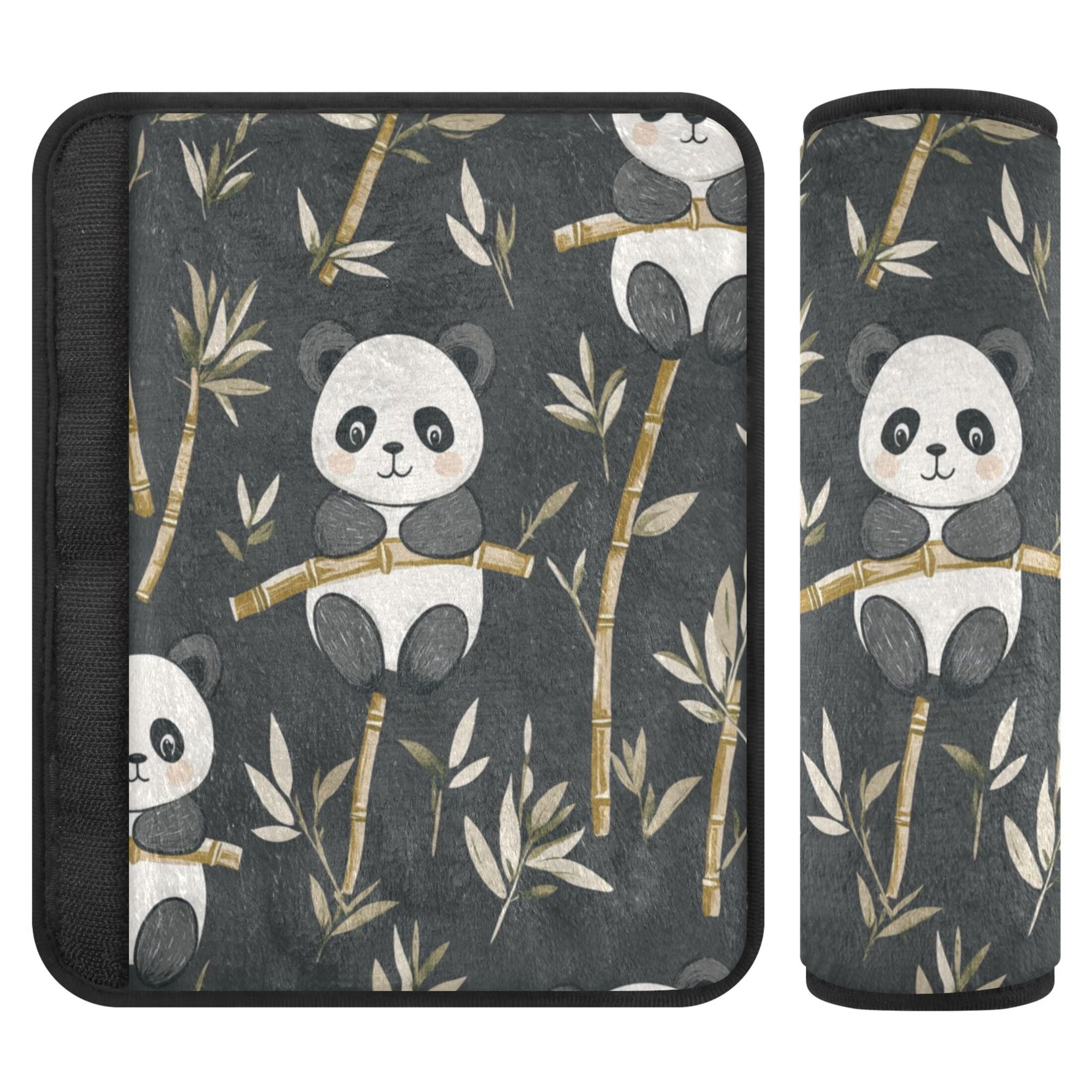 Qxltty Cute Panda Car Seat Strap Pads are Soft and Snug Fitting for All ...