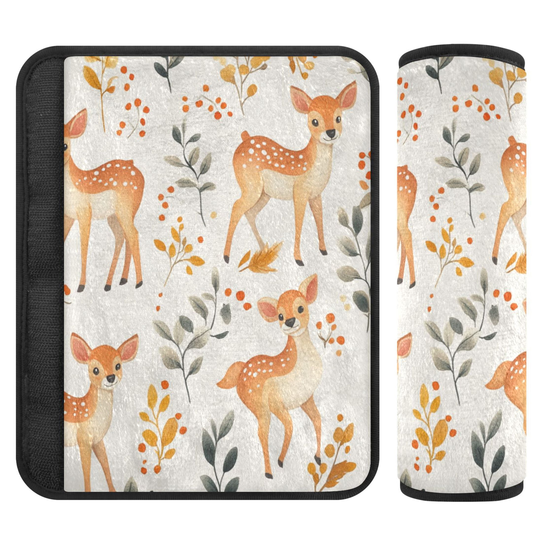 Qxltty Cute Sika Deer Car Seat Strap Pads are Soft and Snug Fitting for ...