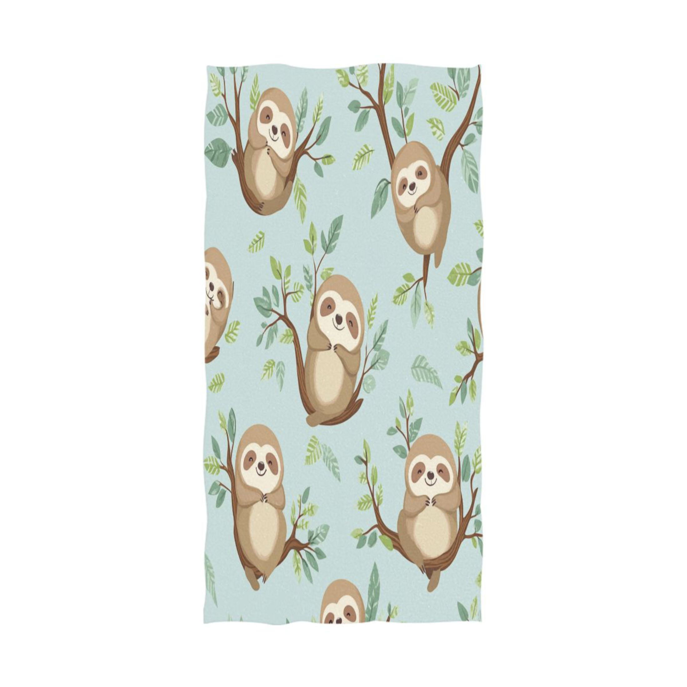 Qxltty Cute Sloth Sitting on Tree Pattern Extra Large Bath Towel 32"x64 ...