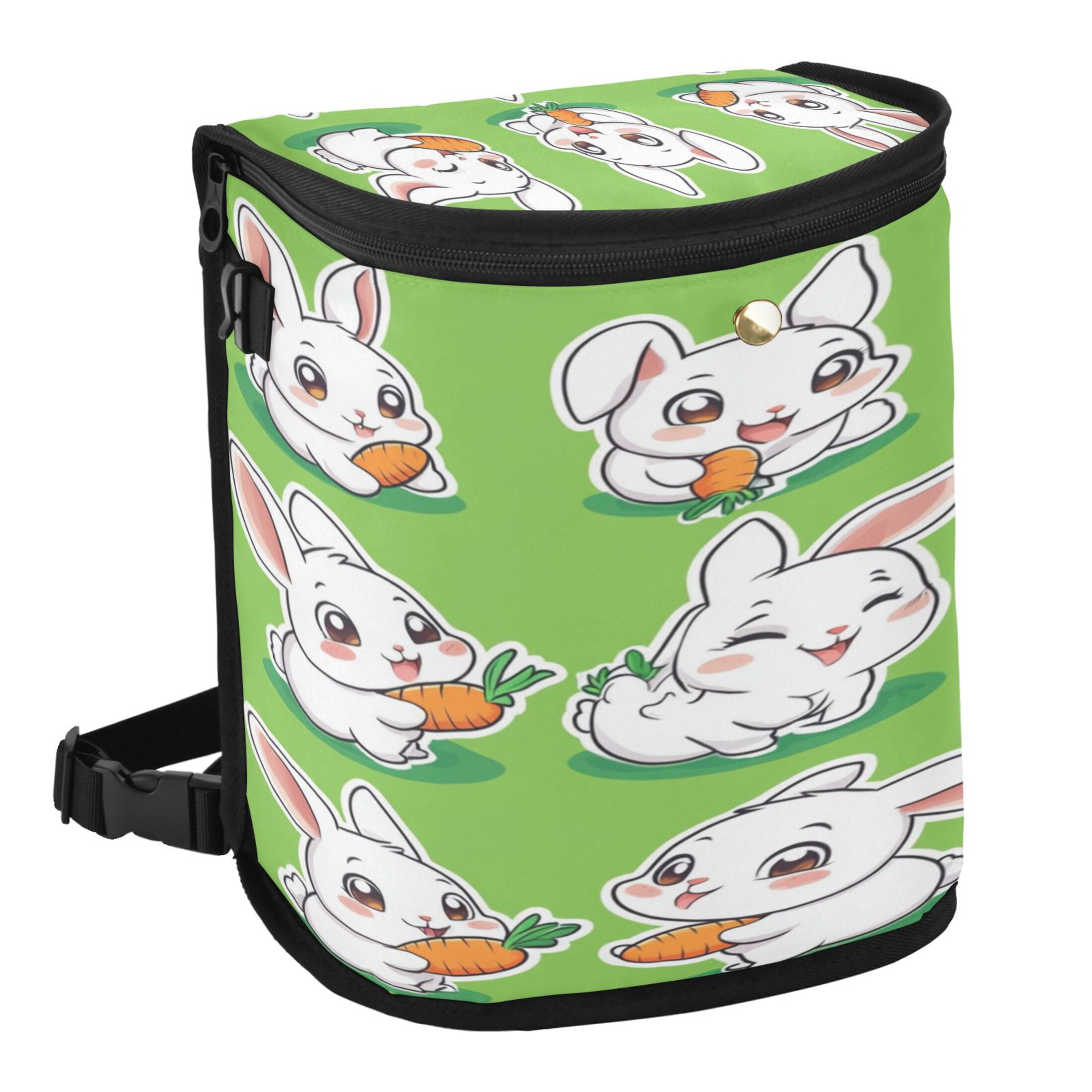 Qxltty Cute White Rabbits Eating Carrots Car Trash Can with Lid Vehicle ...