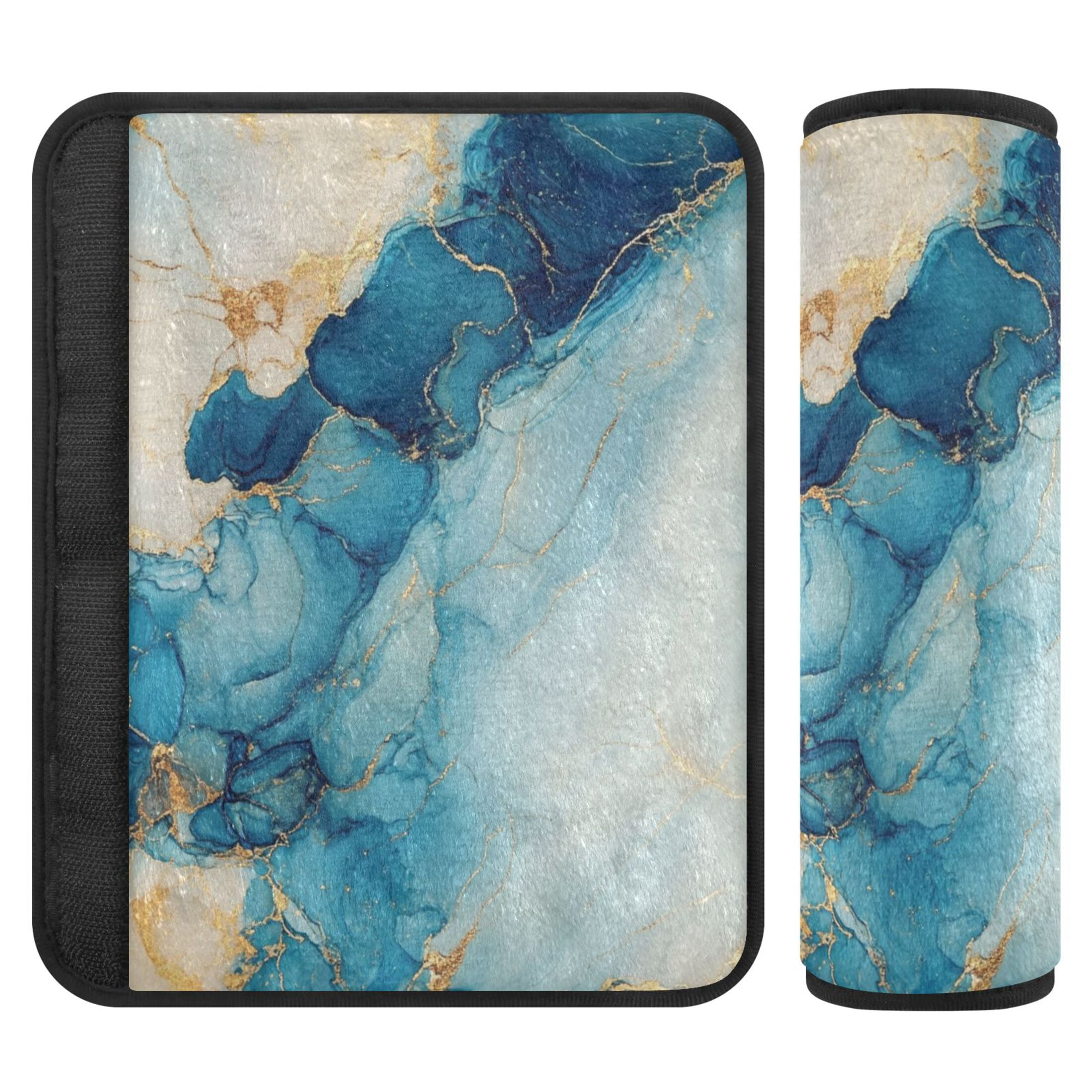 Qxltty Cyan Gilt Patterns Car Seat Strap Pads are Soft and Snug Fitting ...
