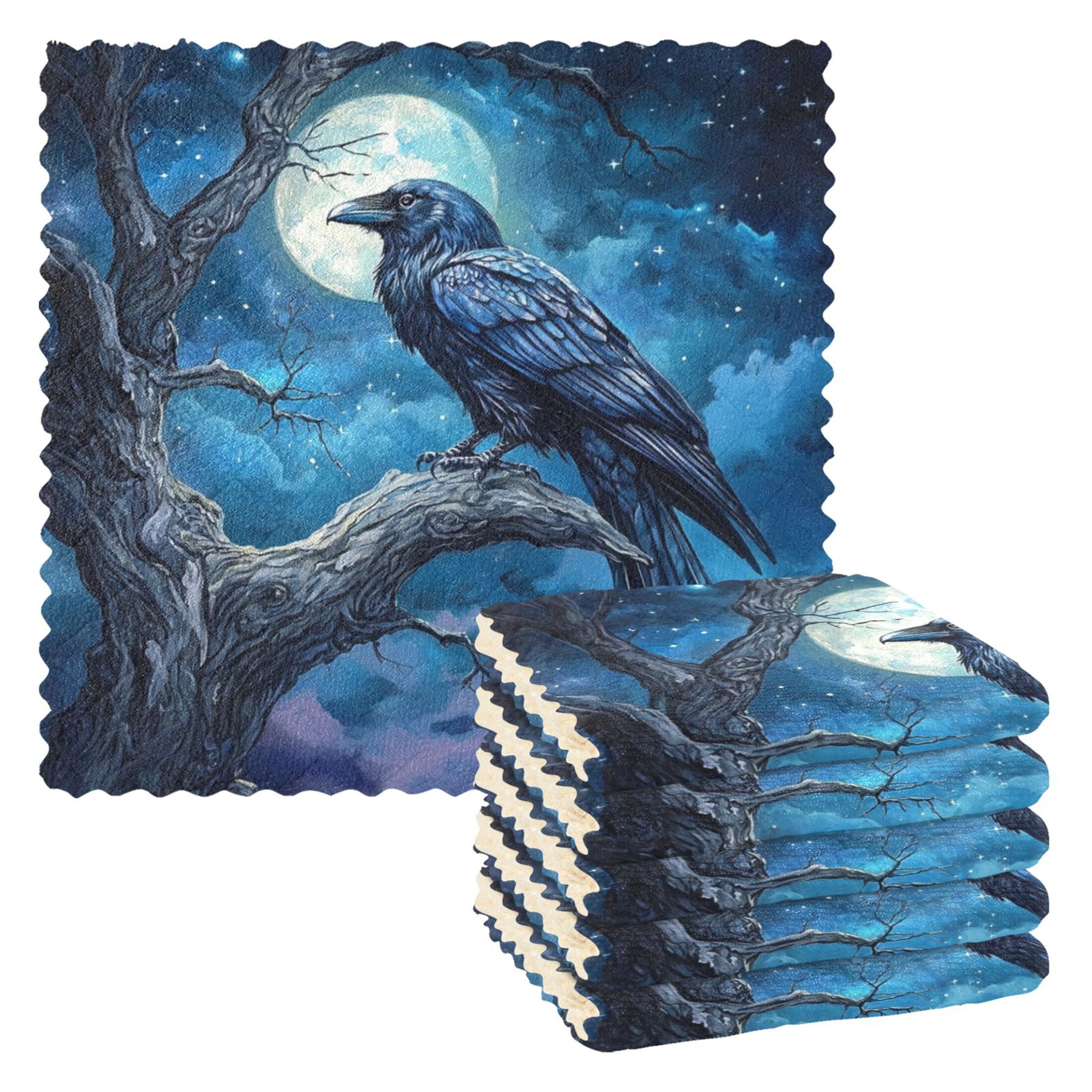Qxltty Dead Trees Dark Crows Kitchen Towels Set of 6 Ultra Soft ...