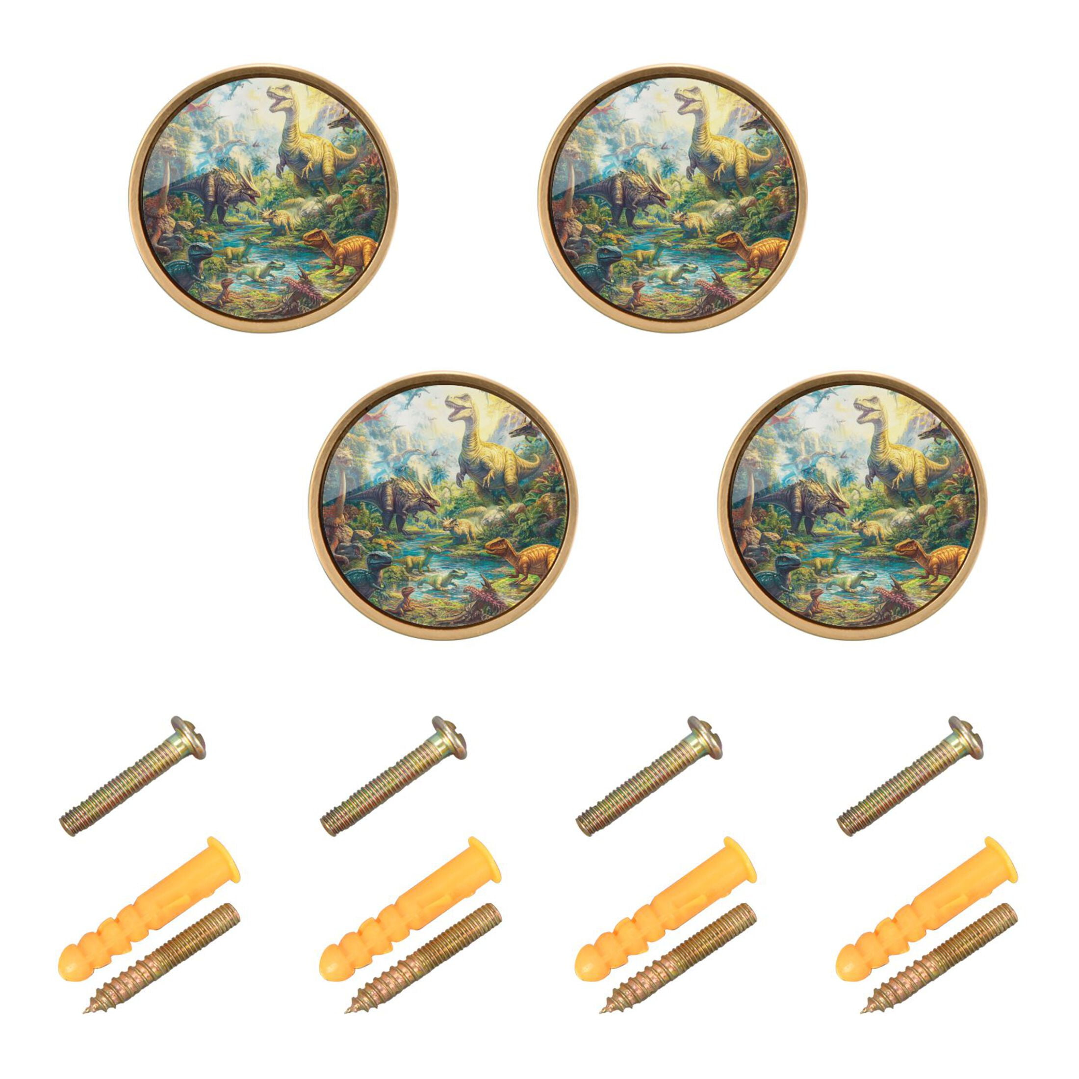 Qxltty Dinosaurs Time Cabinet Knobs Kitchen Drawer Knobs Round Door ...