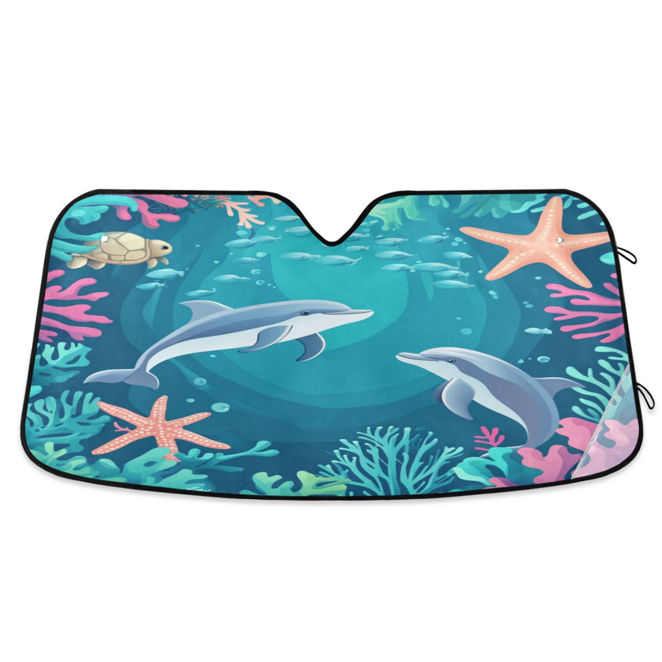 Qxltty Dolphin Playful Picture Car Windshield Sunshades Foldable UV ...