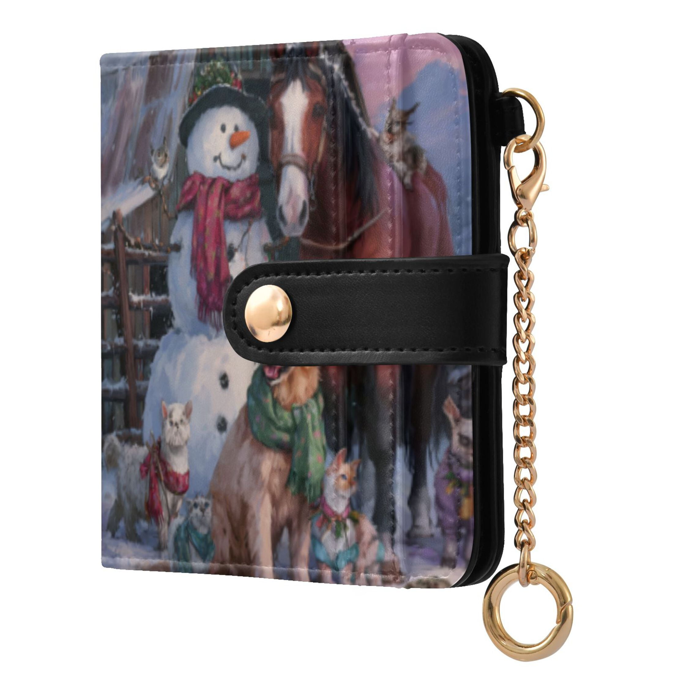 Qxltty Farm Snowman Ladies Wallet Rfid Slim Thin Compact Credit Card ...