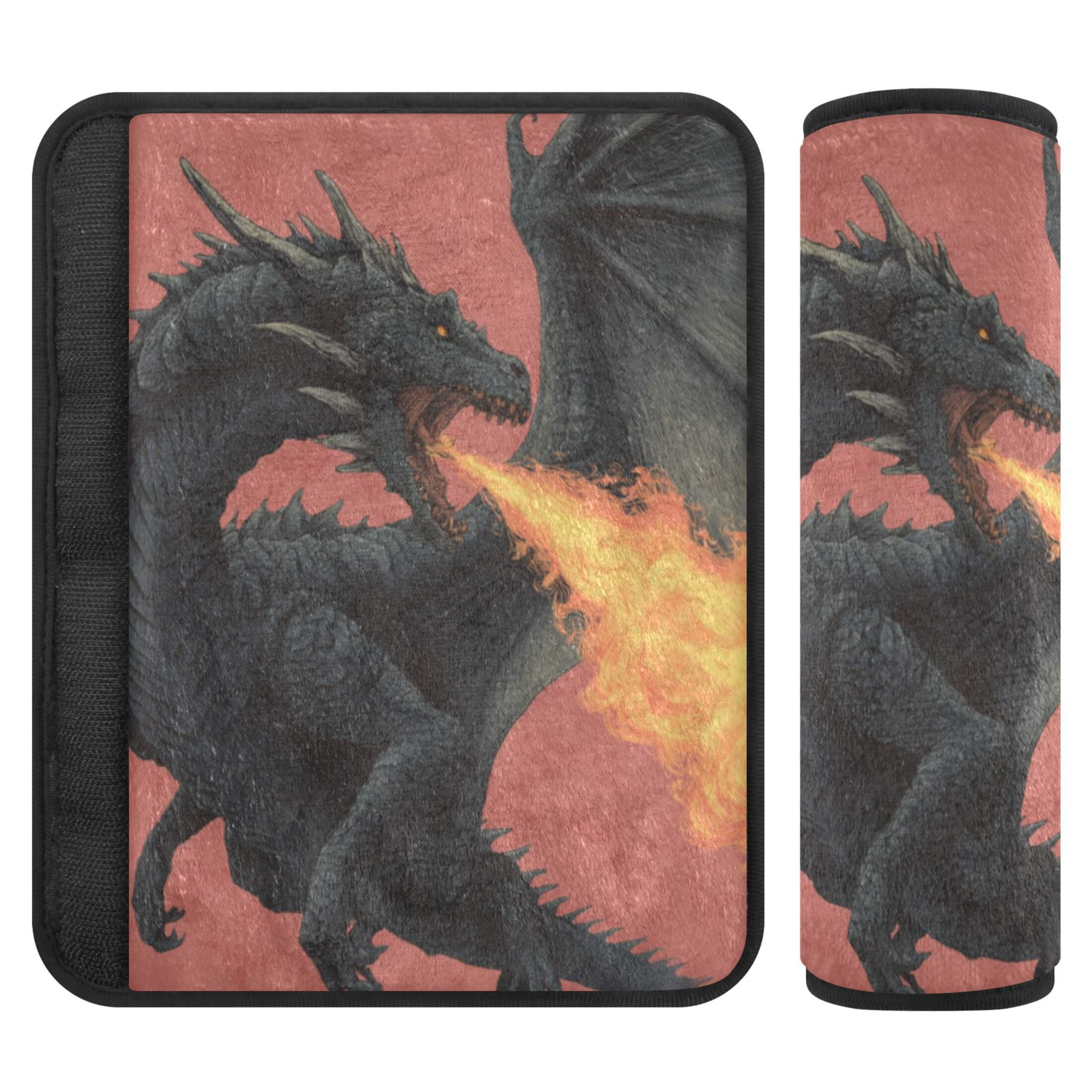 Qxltty Fire Dragon Car Seat Strap Pads are Soft and Snug Fitting for ...