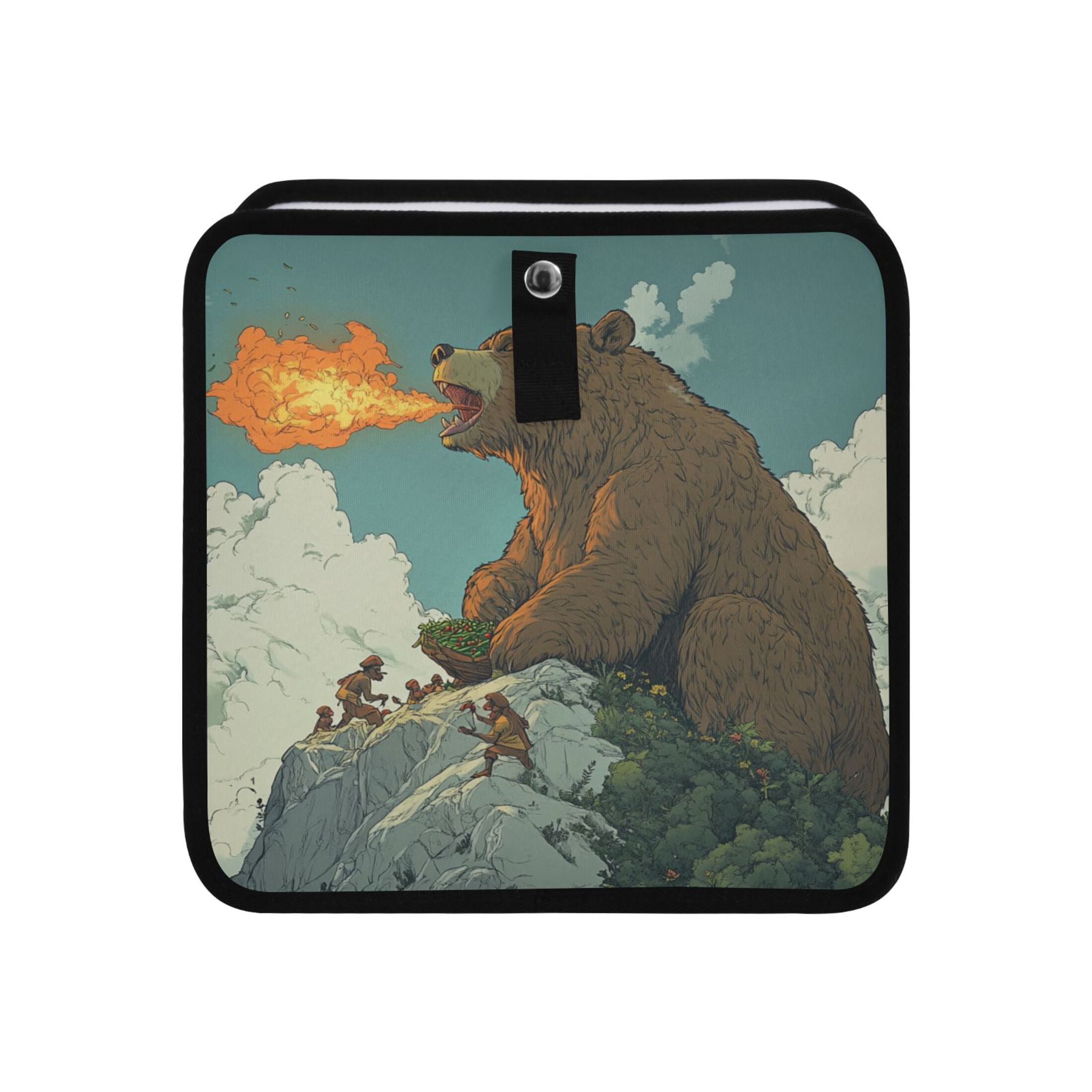 Qxltty Flaming Brown Bear Pattern Car Dumpster Collapsible Rear Seat ...