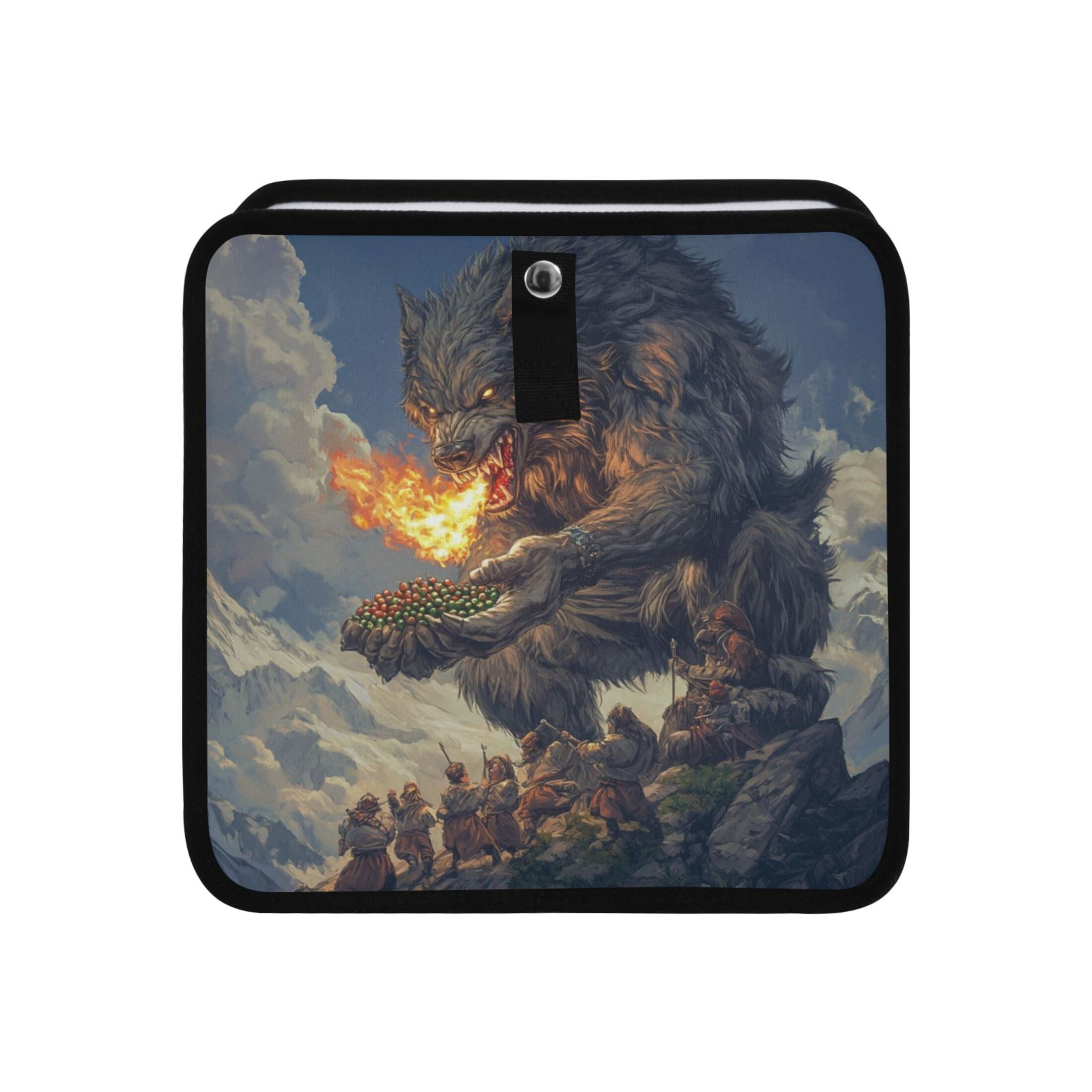 Qxltty Flaming Giant Werewolf Pattern Car Dumpster Collapsible Rear ...