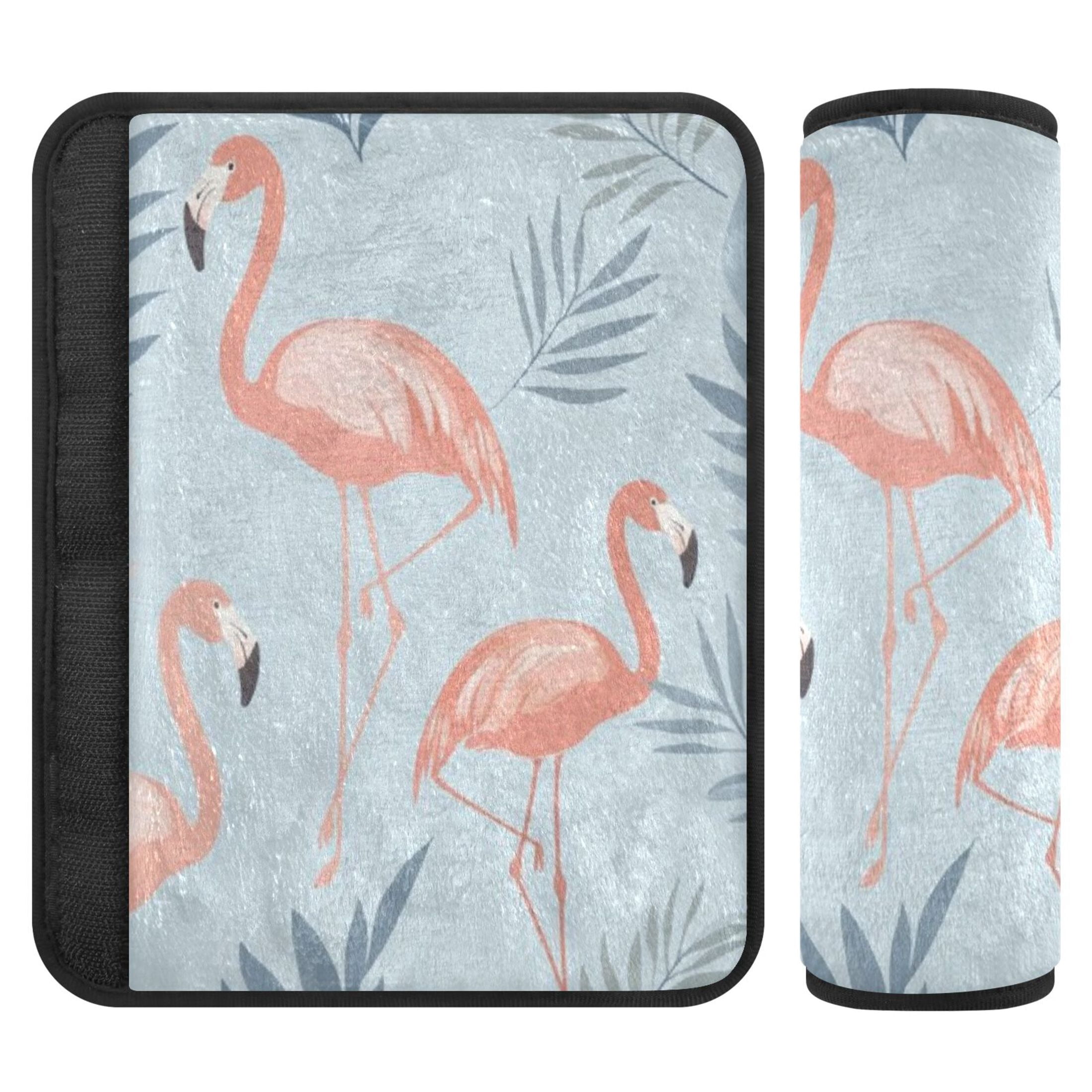 Qxltty Flamingo Pattern with Tropical Leaves Car Seat Strap Pads are ...
