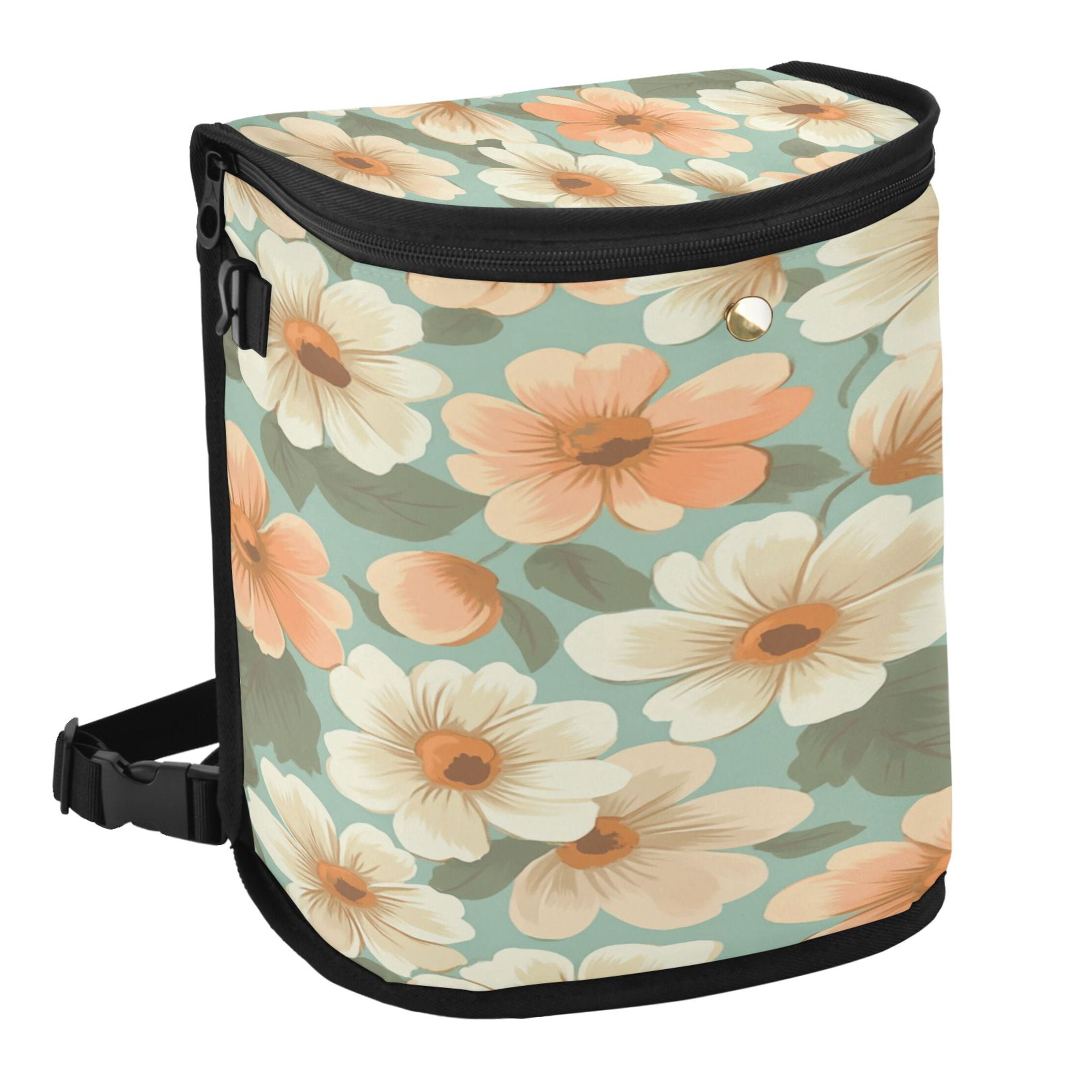 Qxltty Floral Pattern in Pastel Colors Car Trash Can with Lid Vehicle ...
