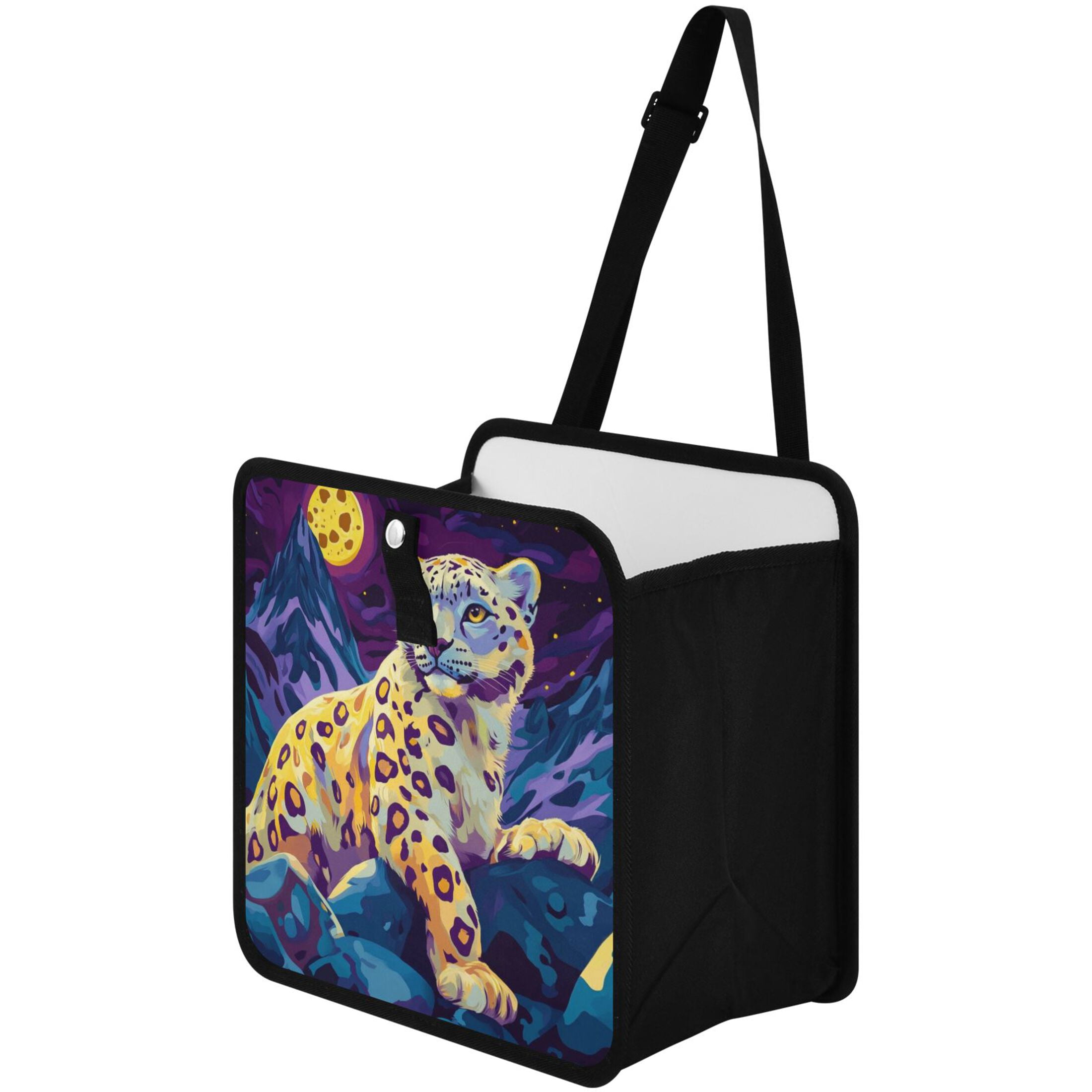 Qxltty Full Moon Snow Leopard Car Dumpster Collapsible Rear Seat ...