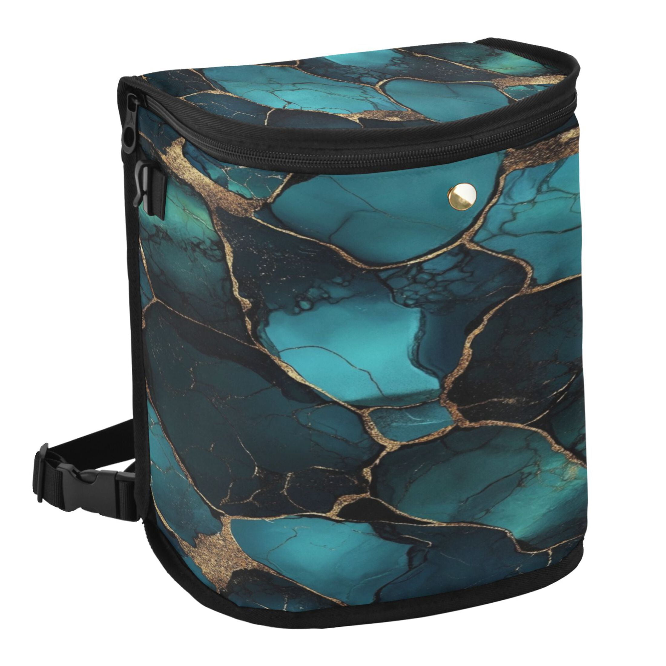 Qxltty Gild Dark Green Marble Car Trash Can with Lid Vehicle Backseat ...