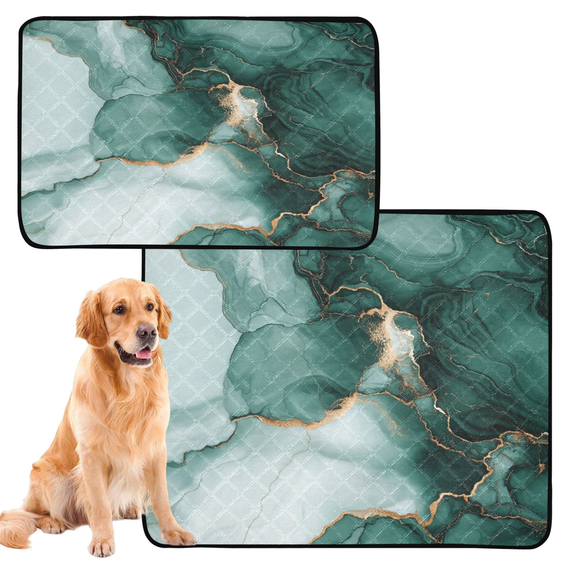 Qxltty Gilt Green Patterns Cat litter Pads Pet Set of 2 Diaper Mats ...