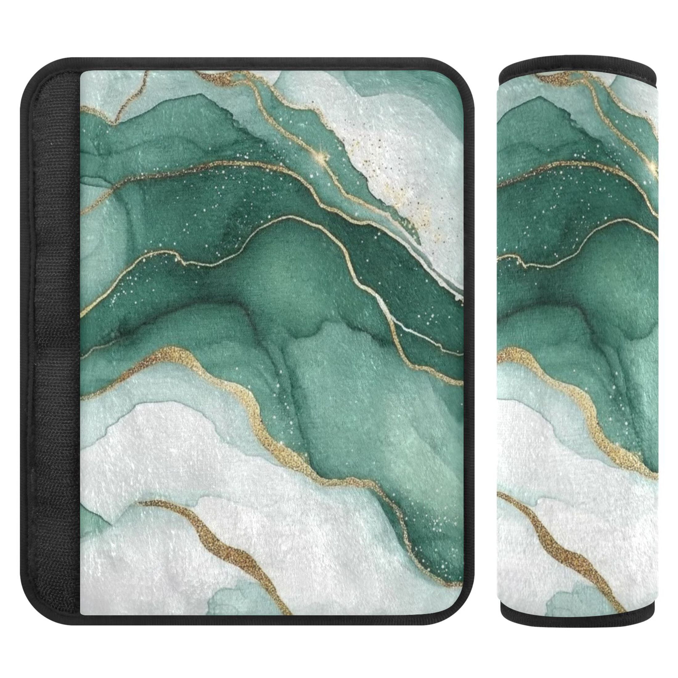 Qxltty Gilt Green Texture Car Seat Strap Pads are Soft and Snug Fitting ...