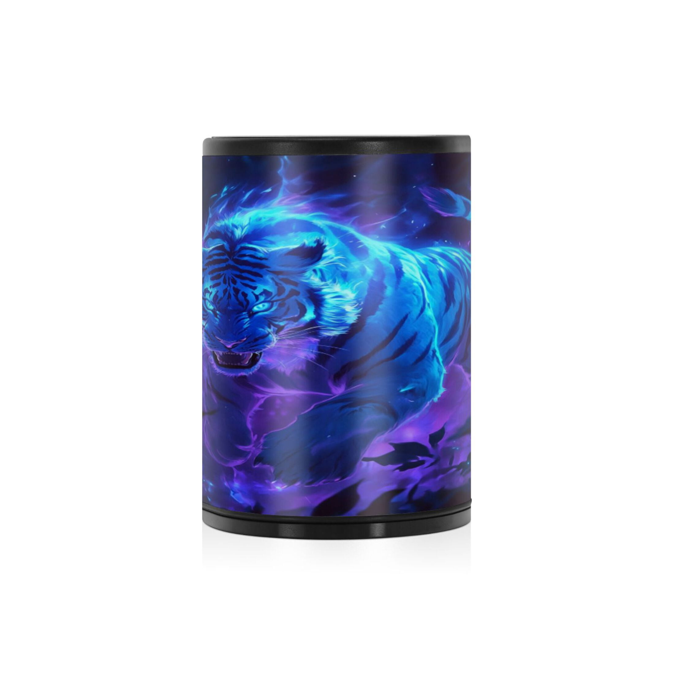 Qxltty Glowing Blue Tiger Car Ashtray Press Spring-loaded Switch for ...