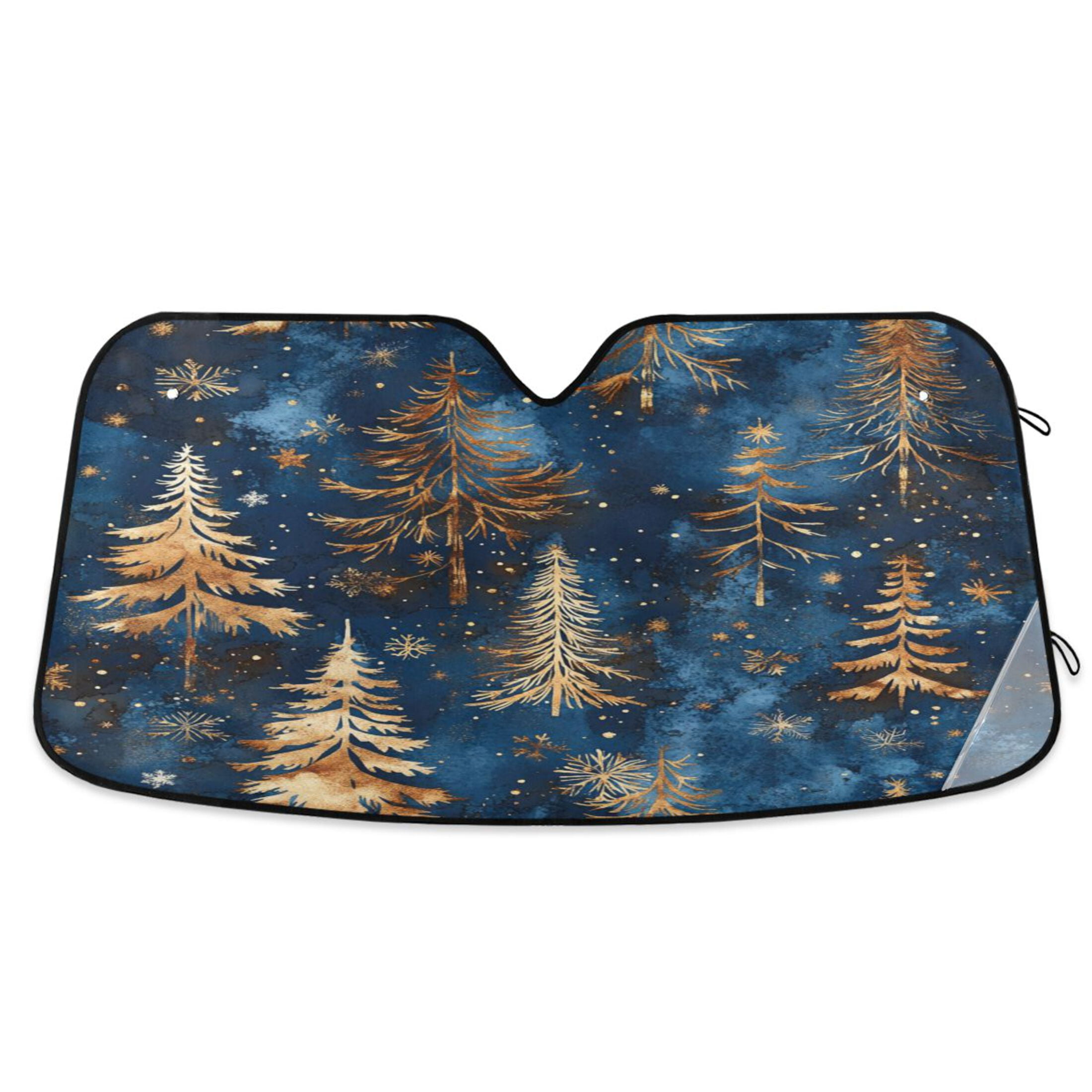 Qxltty Gold Pine Trees Car Windshield Sunshades Foldable UV Rays Sun ...