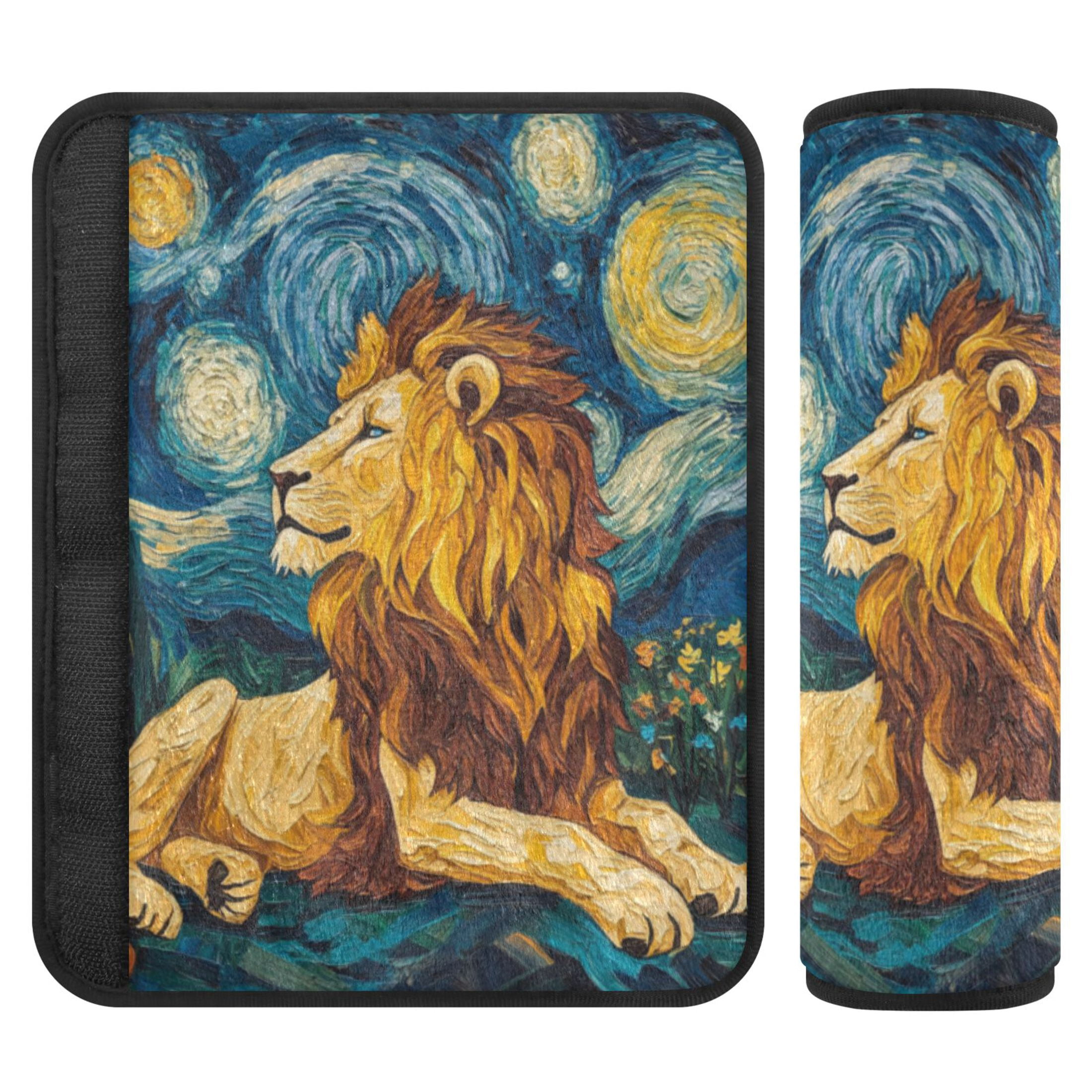 Qxltty Golden Lion King Car Seat Strap Pads are Soft and Snug Fitting ...