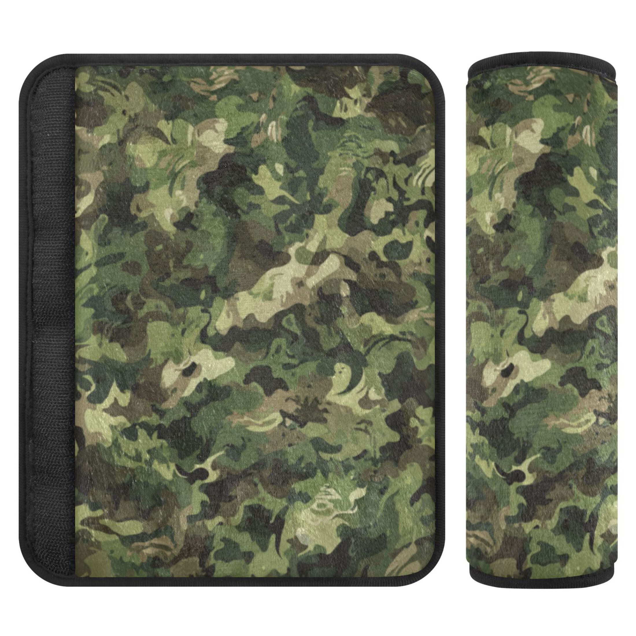 Qxltty Green Camouflage Car Seat Strap Pads are Soft and Snug Fitting ...
