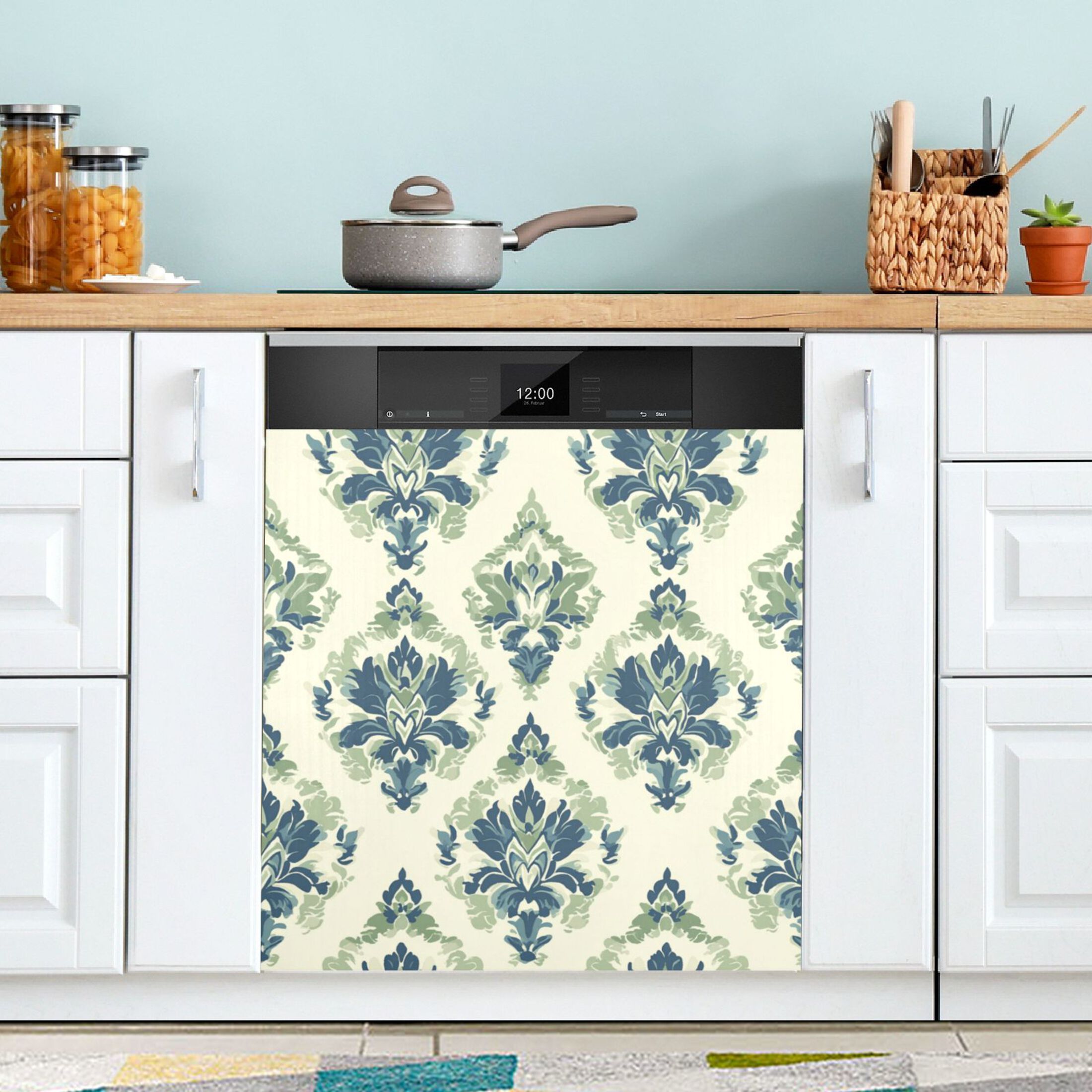 Qxltty Green Rhombic Magnetic Dishwasher Sticker Refrigerator Cover ...