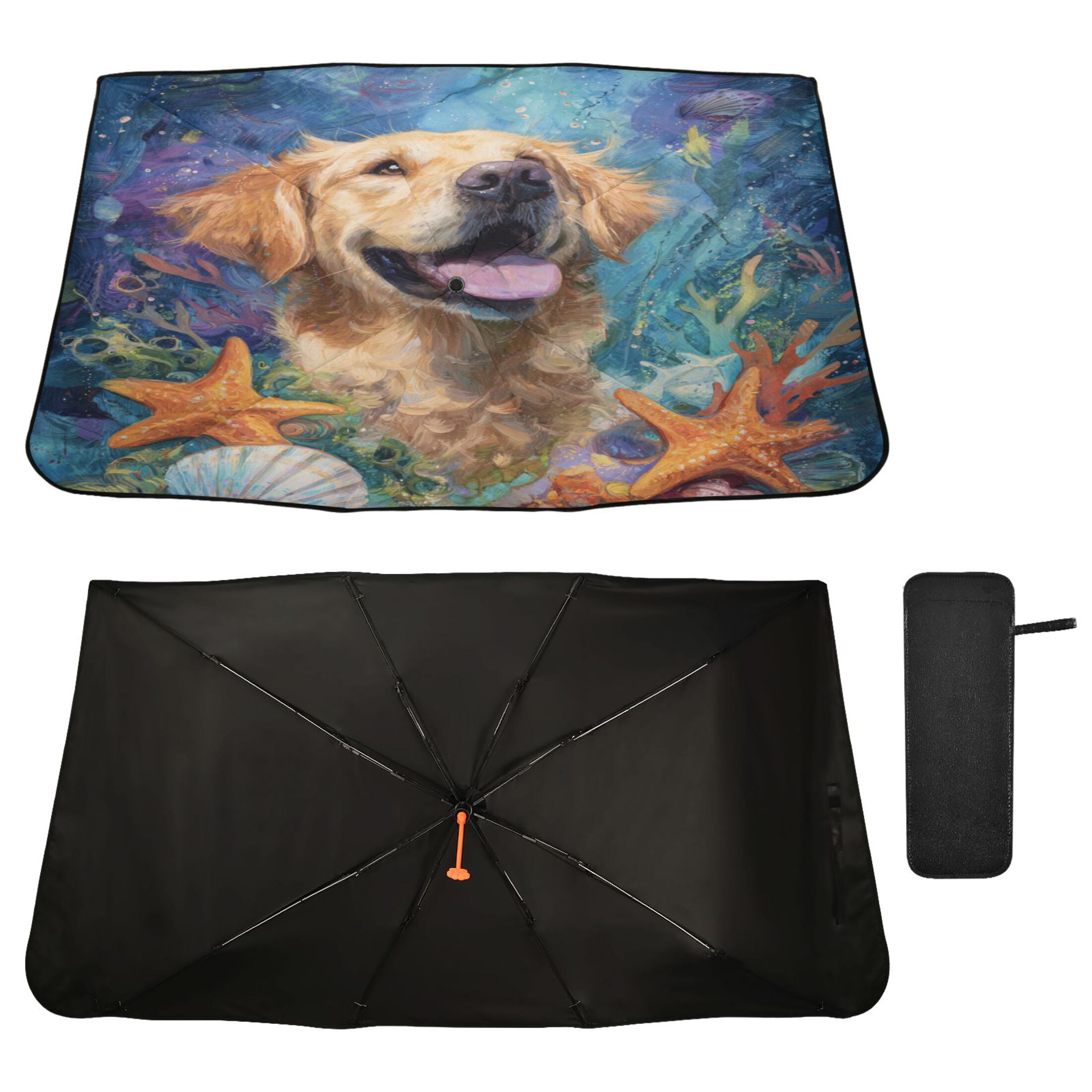Qxltty Happy Dog Windshield Sun Shade Umbrella Protect Car from Sunrays ...