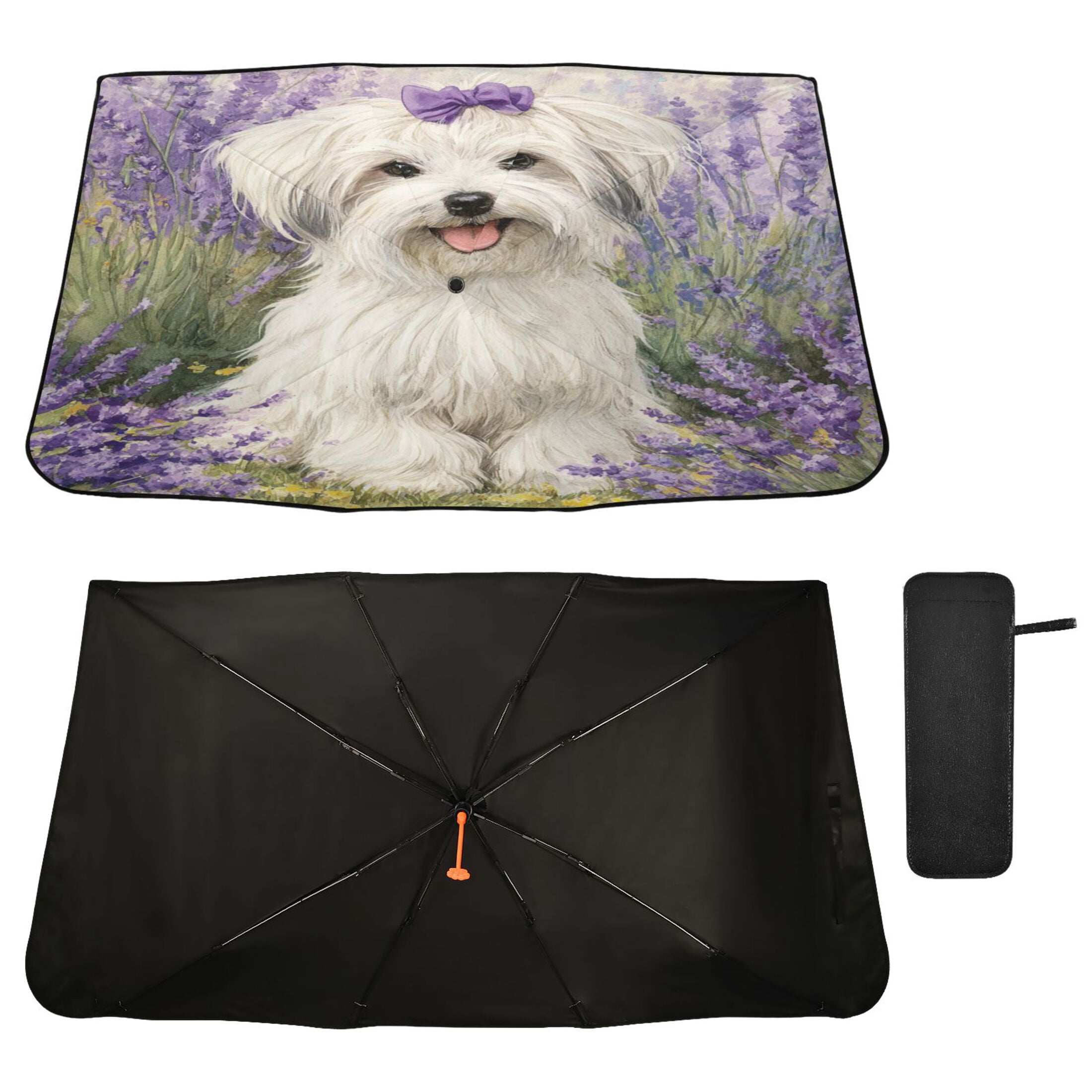Qxltty Happy Havanese Dog Windshield Sun Shade Umbrella Protect Car ...