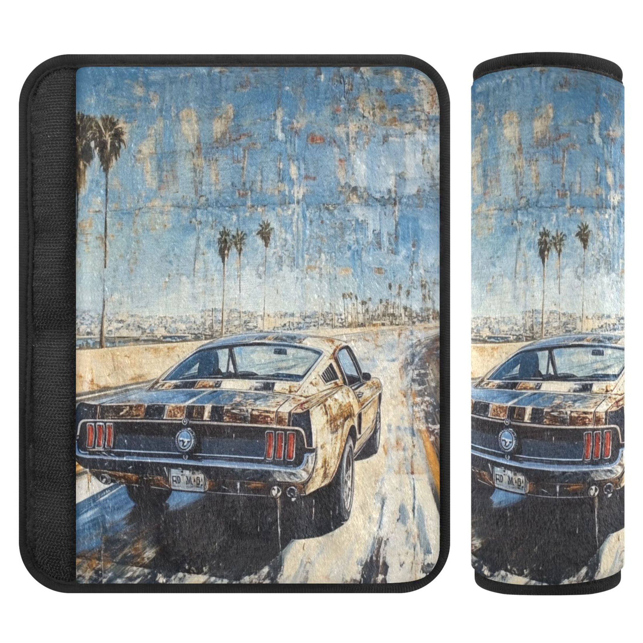 Qxltty Illustration Of A Car on The Highway Car Seat Strap Pads are ...