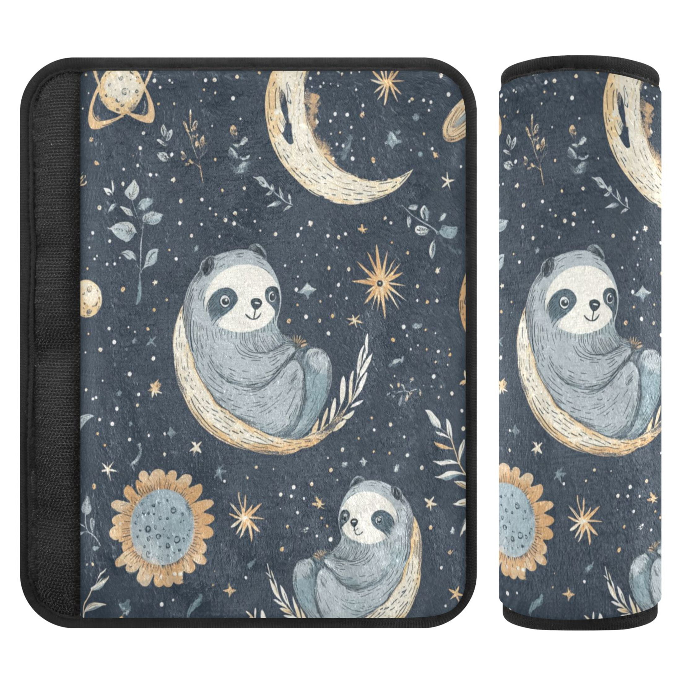 Qxltty Illustration Of Cute Sloth in Space Car Seat Strap Pads are Soft ...