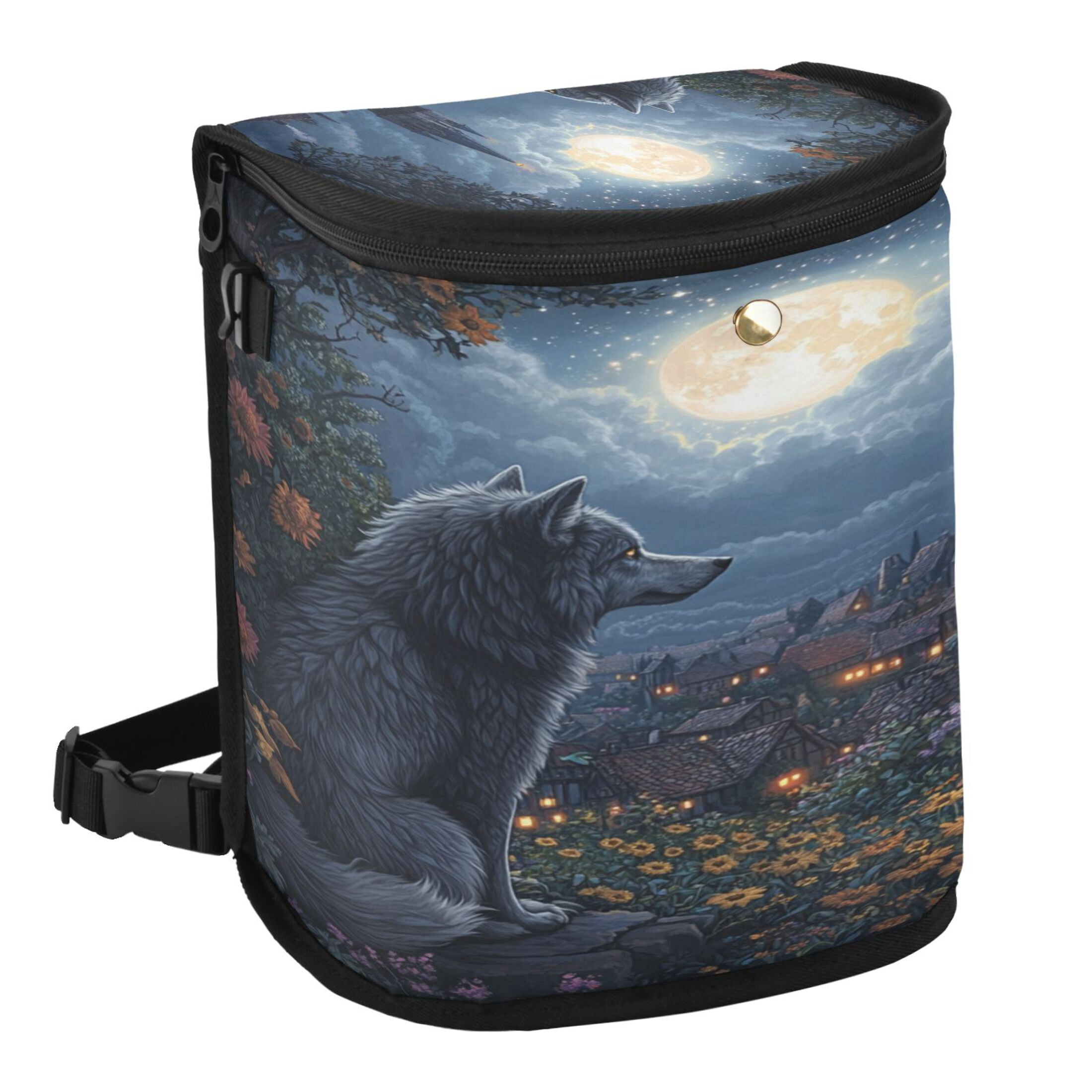 Qxltty Journey Of The Wolf King Car Trash Can with Lid Vehicle Backseat ...