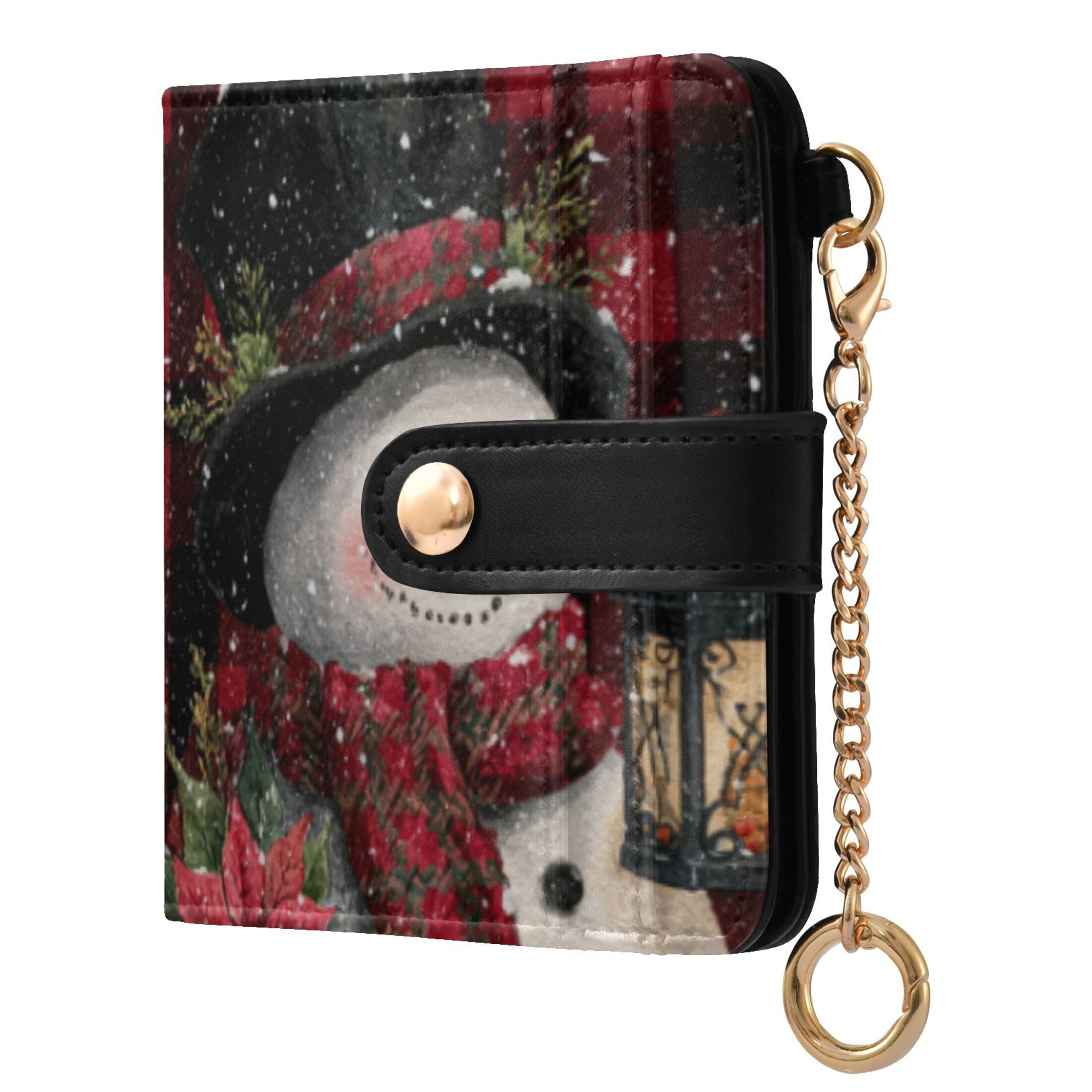 Qxltty Jovial Snowman Ladies Wallet Rfid Slim Thin Compact Credit Card ...