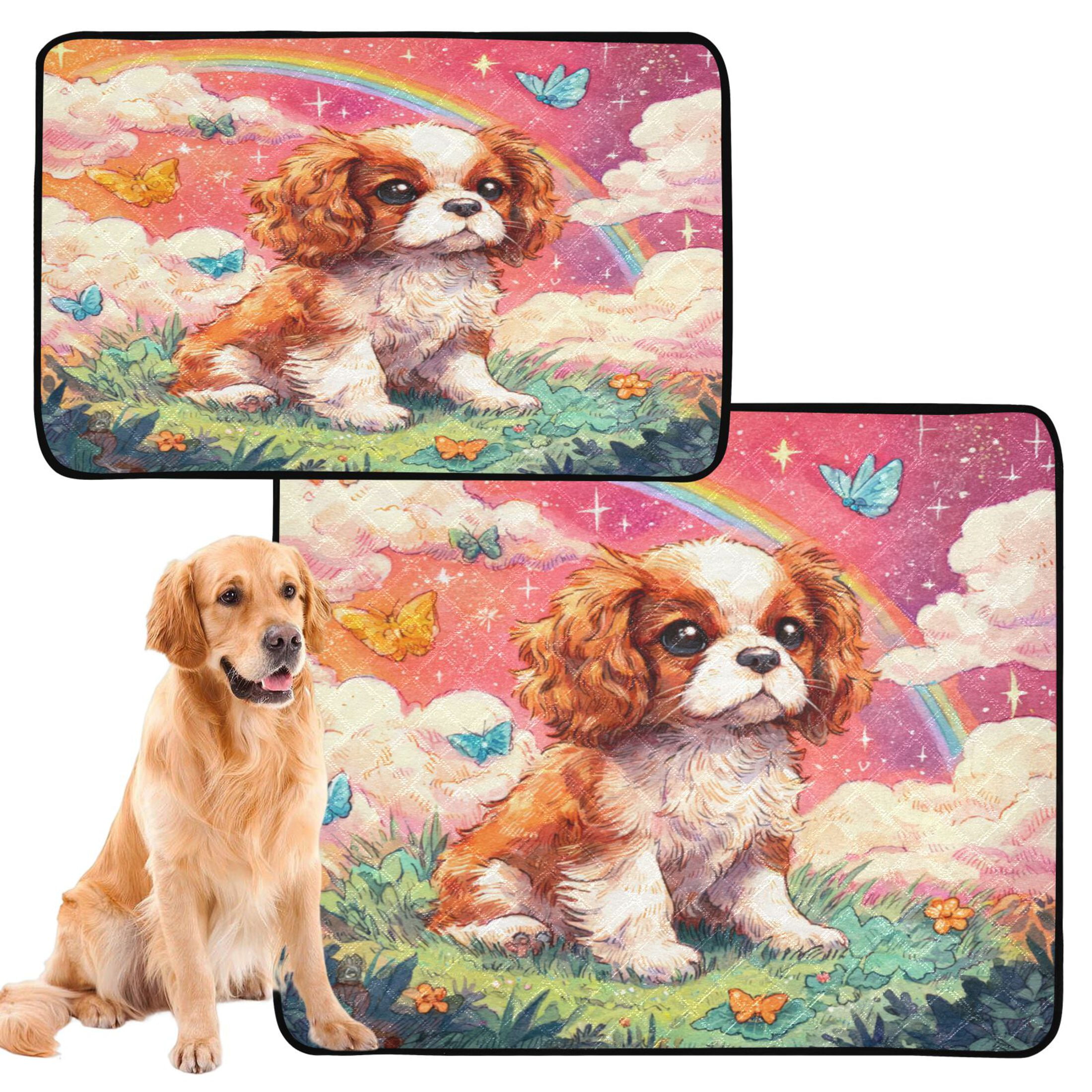 Qxltty King Charles Spaniel Cat litter Pads Pet Set of 2 Diaper Mats ...