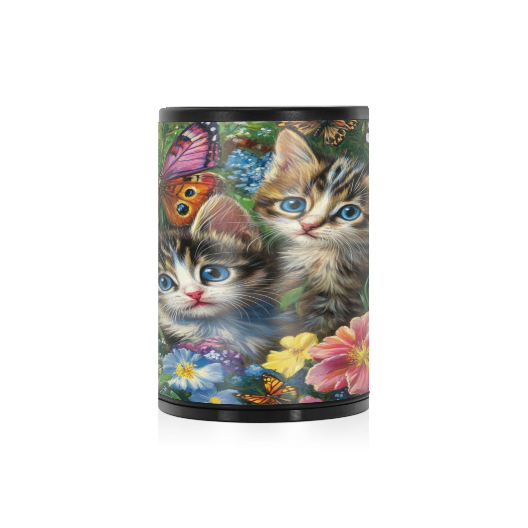 Qxltty Kitten Flower Picture Car Ashtray Press Spring-loaded Switch for ...
